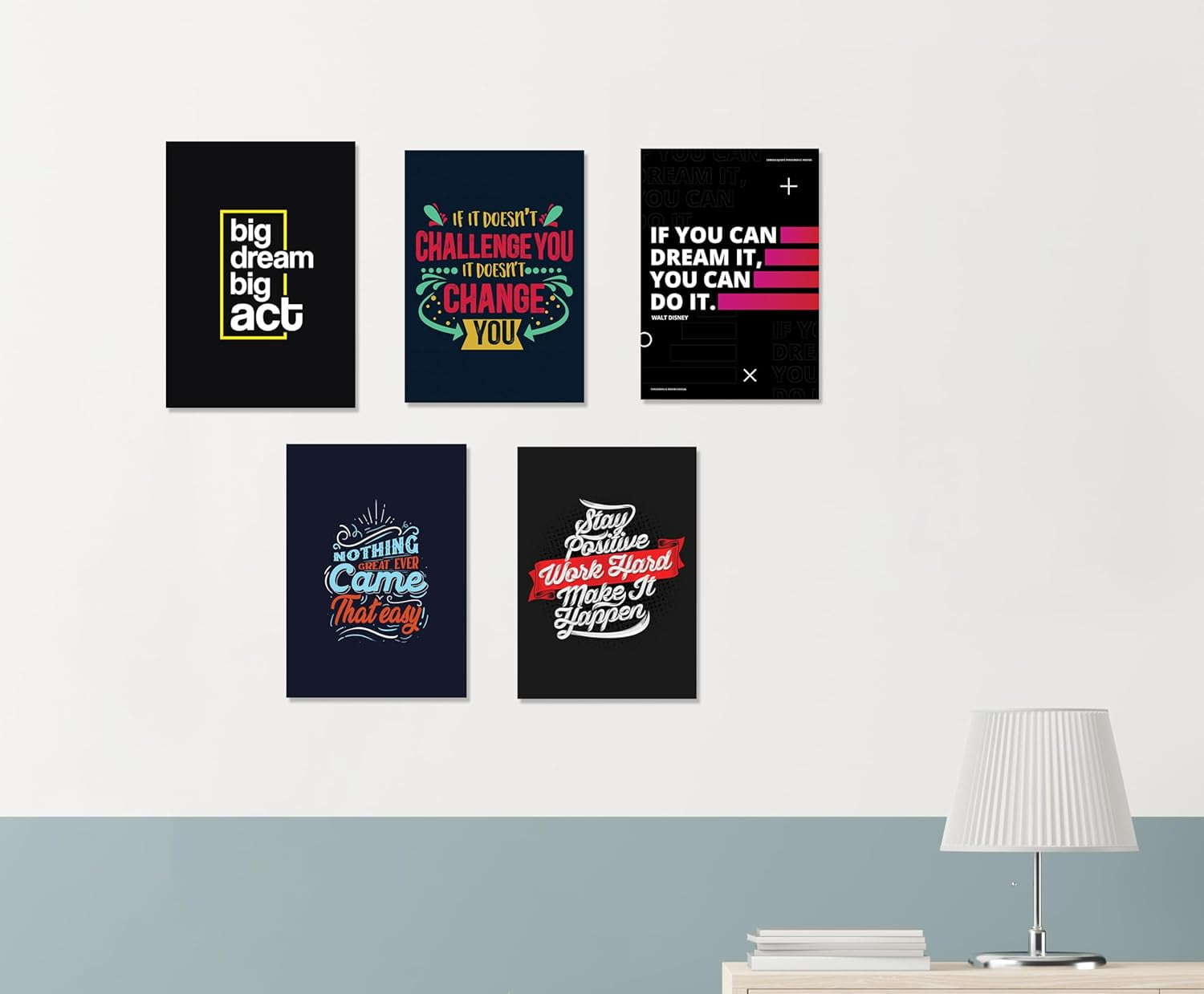 Motivational and Inspirational Vertical Wall Paper Poster Pack Set of 5 ...
