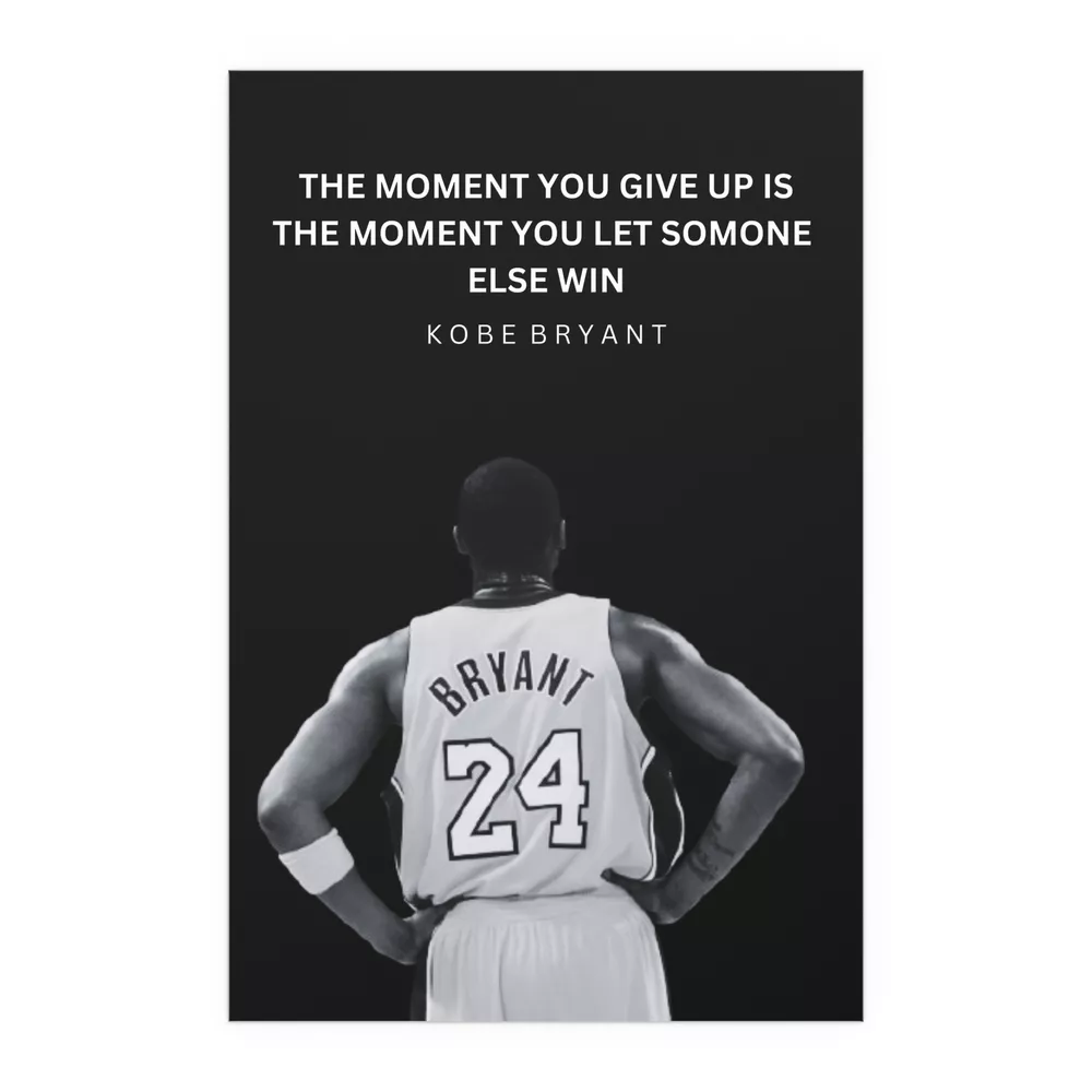 Motivational Kobe Bryant Silk Poster, Inspiring Wall Art, Sports Decor ...