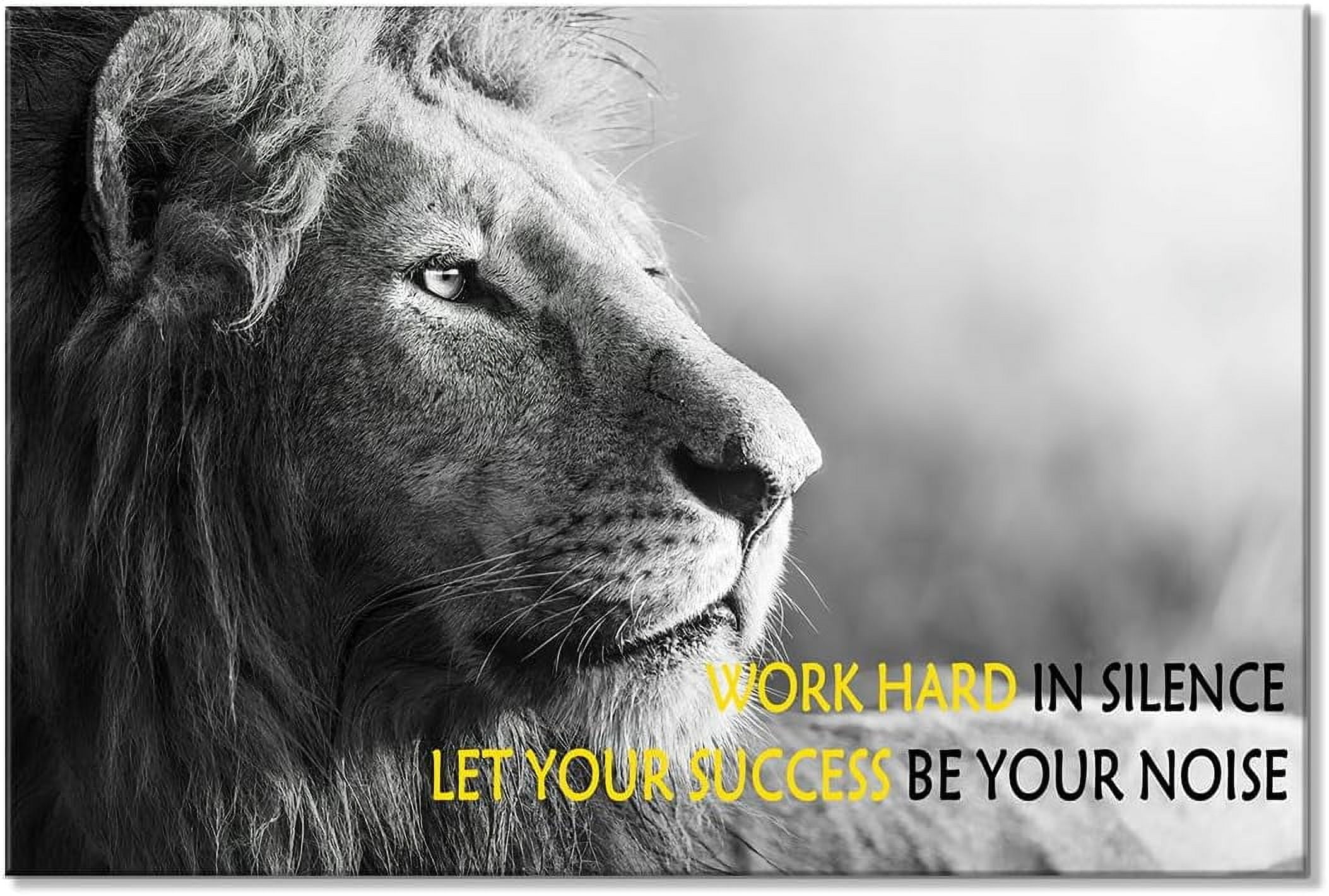 Motivational Lion Canvas Wall Art, Animal Inspirational School ...