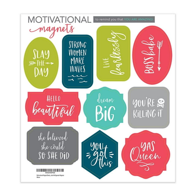 Motivational Magnets / 1 Peel Apart Sheet Of 10 Magnets / Girl Power ...