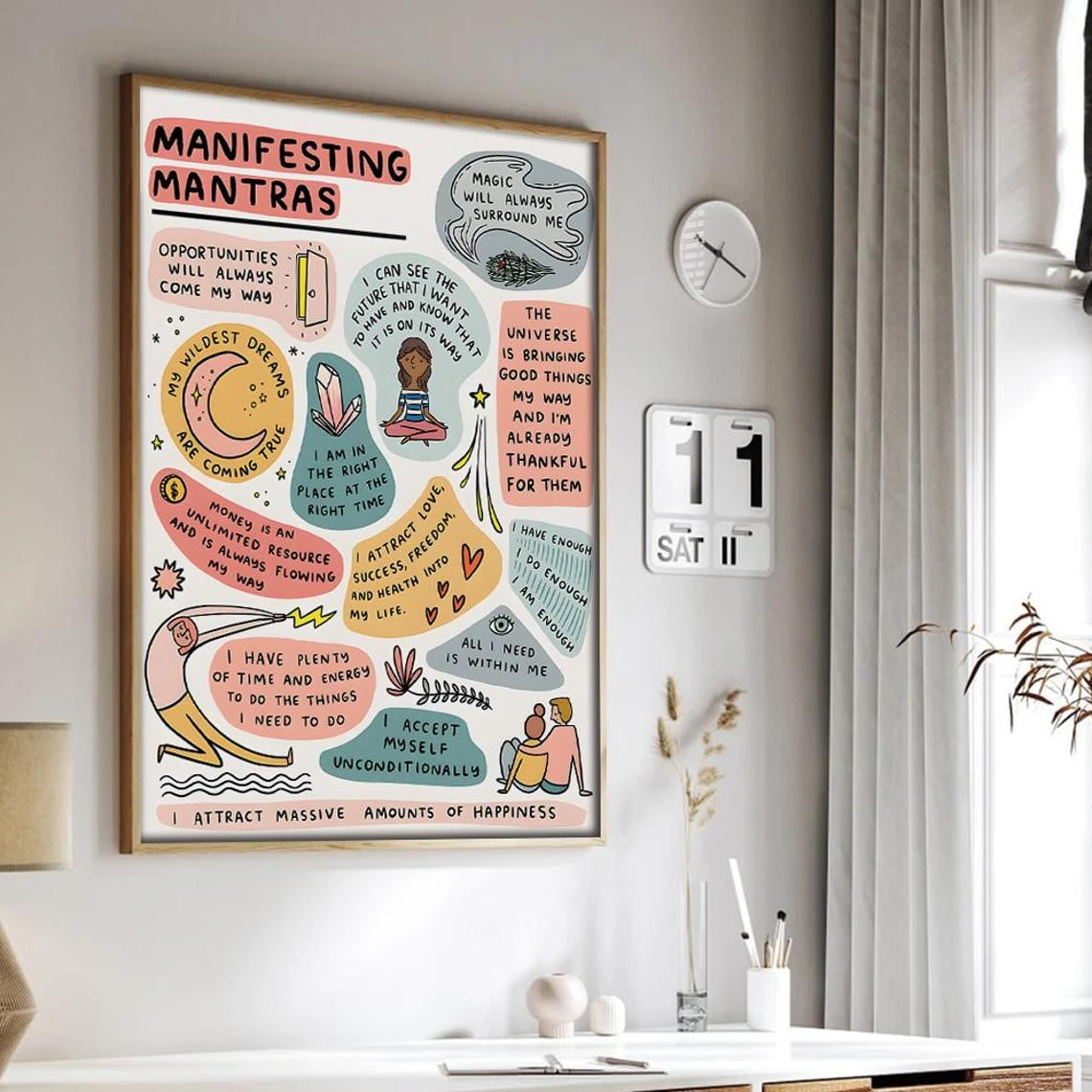 Motivational Mantras Art Positive Affirmations Home, Office UNFRAMED ...