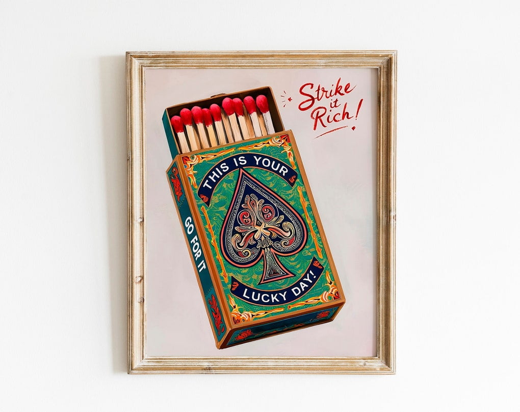 Motivational Matchbox Poster Retro Fire Print Vintage Art Contemporary ...