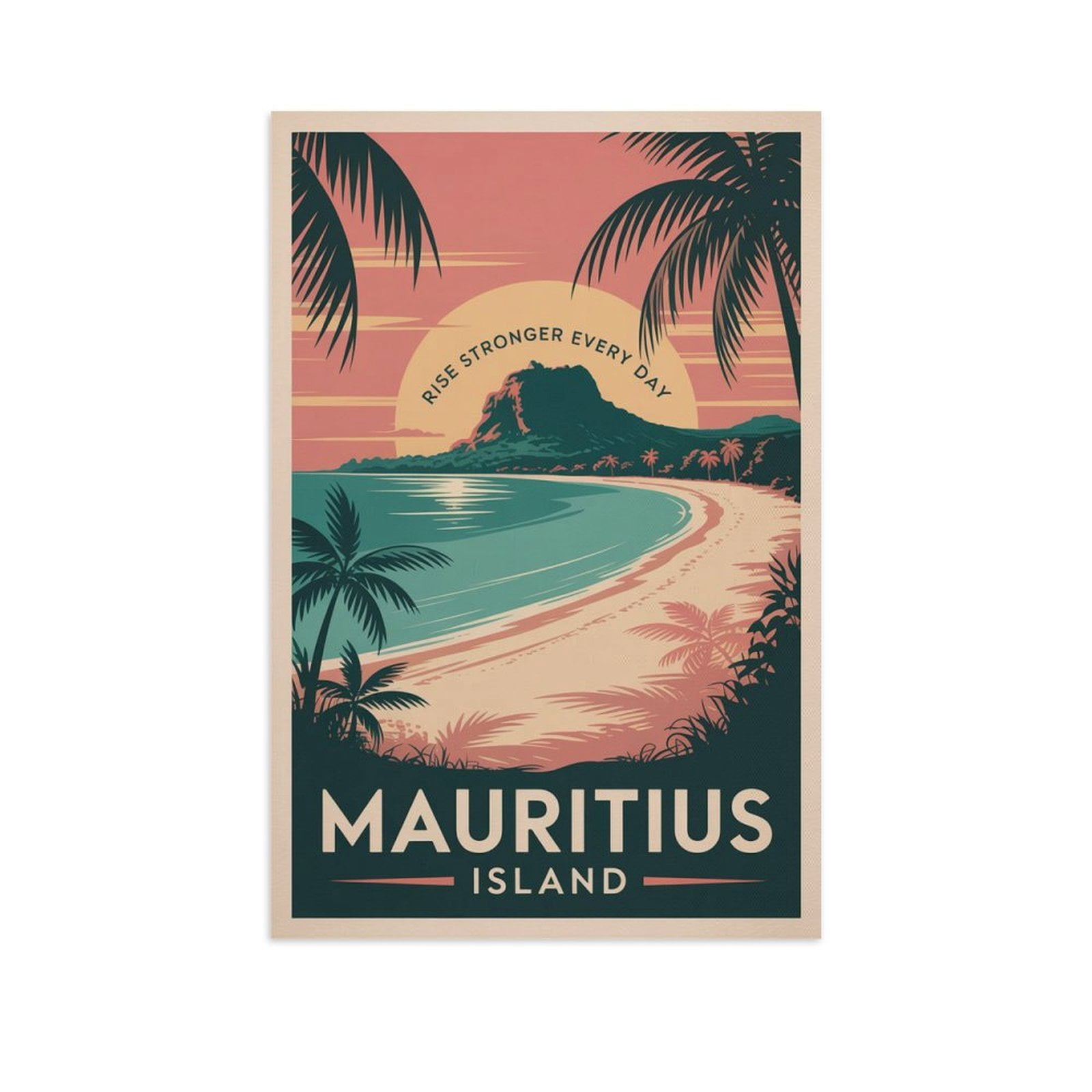 Motivational Mauritius Island Poster Retro Inspirational Vintage Travel ...