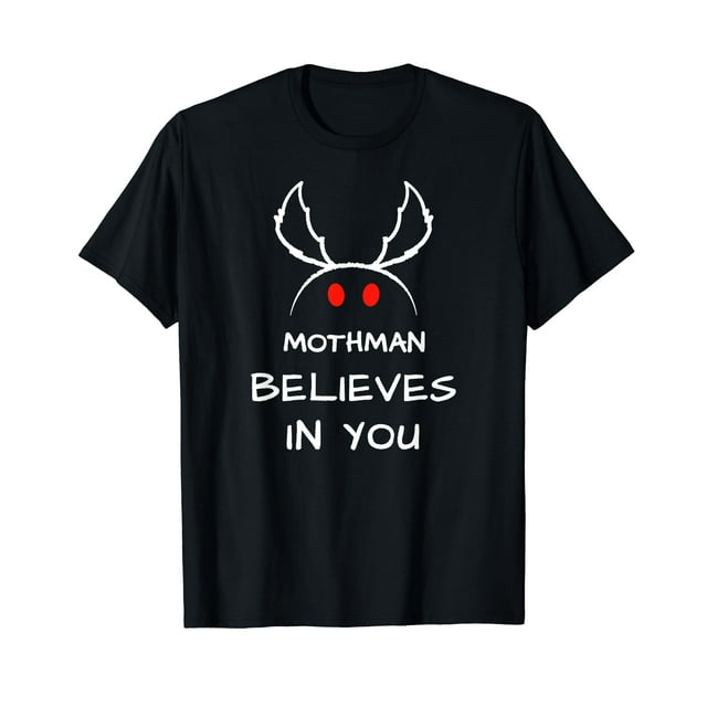 Motivational Mothman Believes In You Cute Cryptid Black T-Shirt - Walmart.com