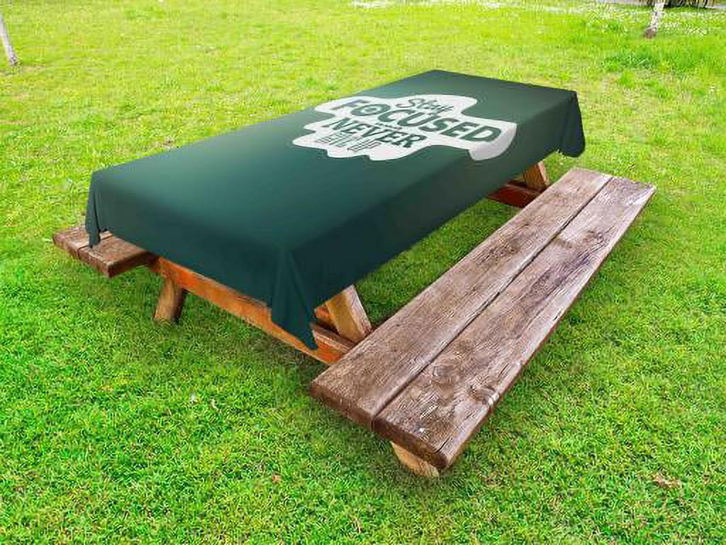 Motivational Outdoor Tablecloth, Stay Focused and Never Give Up ...
