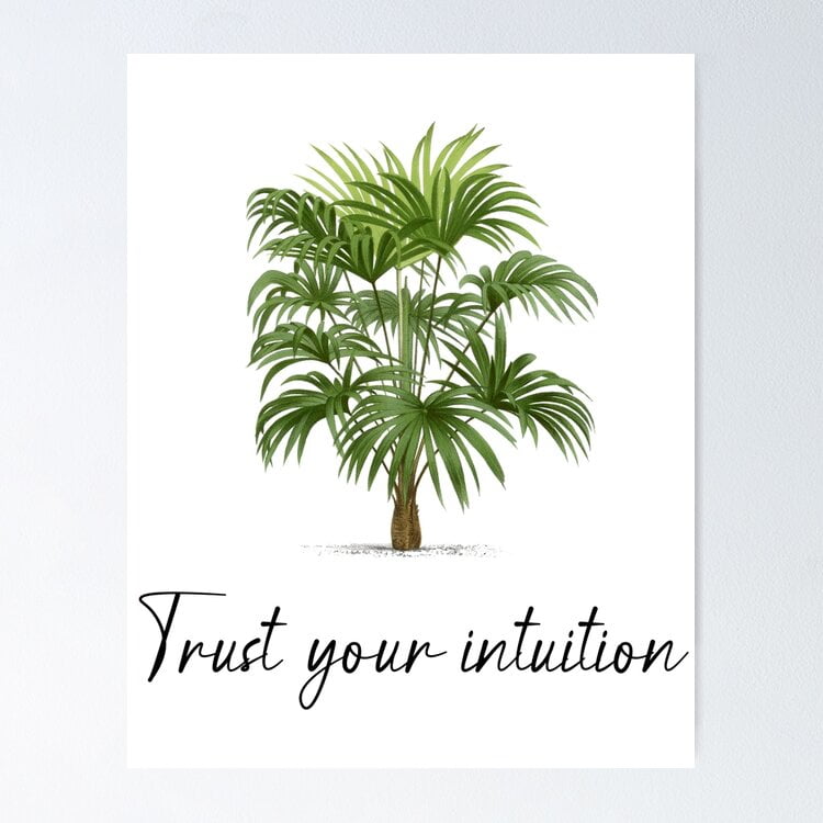 Motivational Palm Tree Vi - Trust Your Intuition Poster- Unframed ...