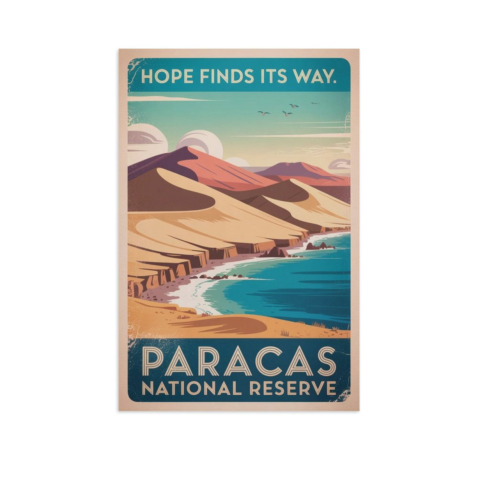 Motivational Paracas National Reserve Poster Retro Inspirational ...