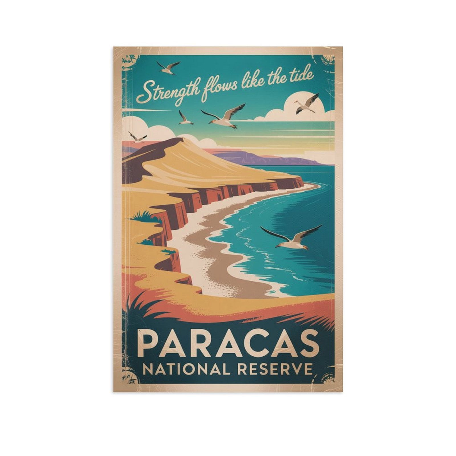 Motivational Paracas National Reserve Poster Retro Inspirational ...