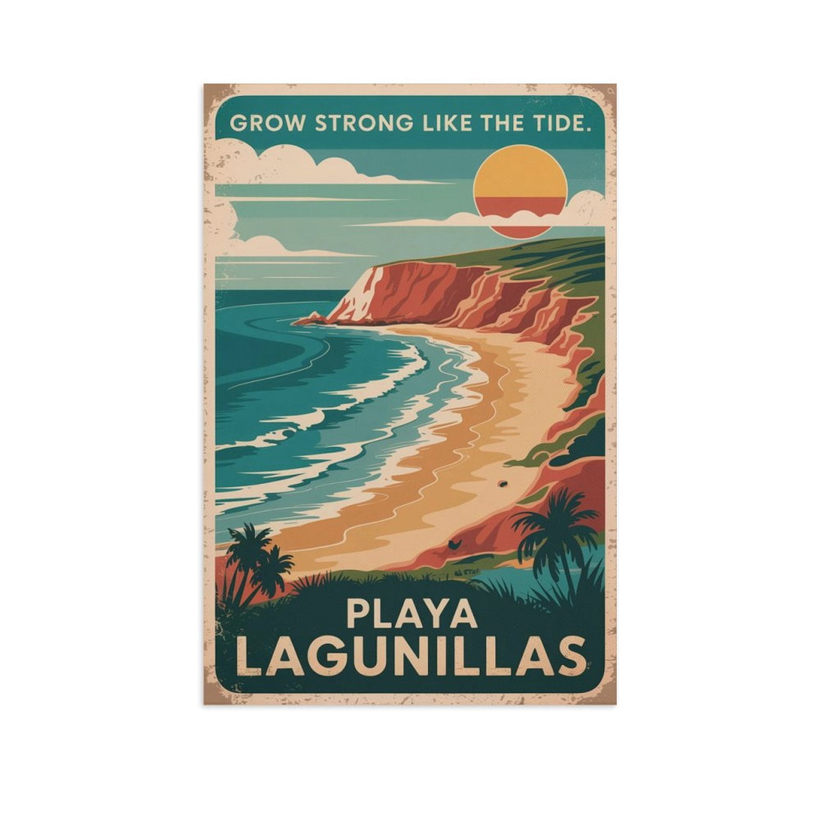 Motivational Playa Lagunillas Poster Retro Inspirational Vintage Travel ...