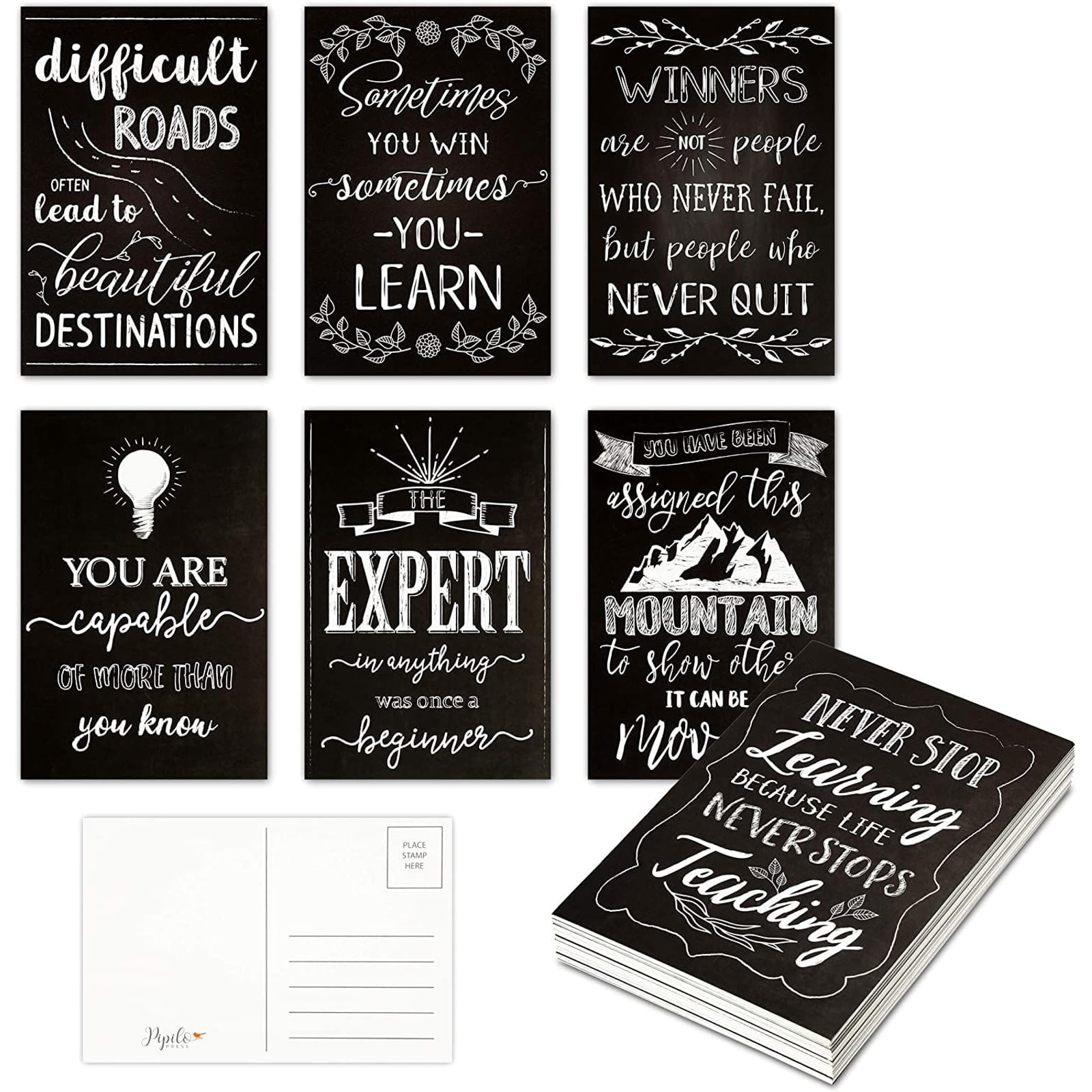 Inspirational Print Motivational Postcards, 20 Designs, 4 x 6 in, 40 ...