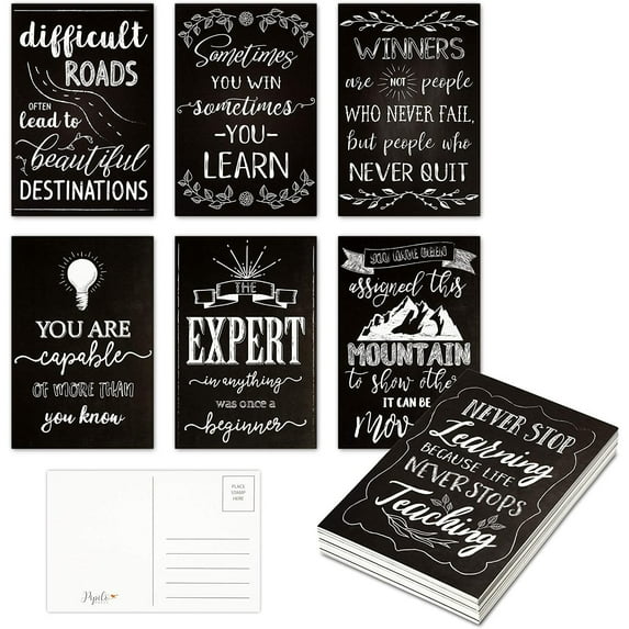 Inspirational Print Motivational Postcards, 20 Designs, 4 x 6 in, 40 ...