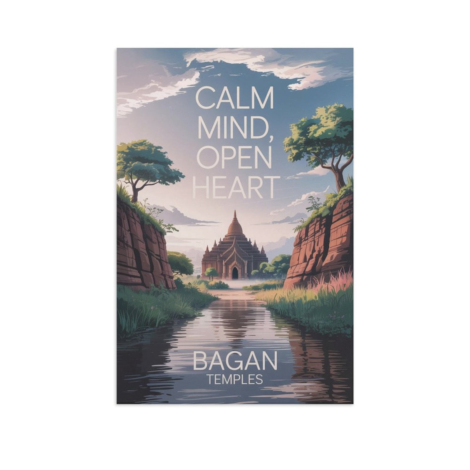 Motivational Poster Bagan Temples Zen Inspirational Quote Calm Mind ...
