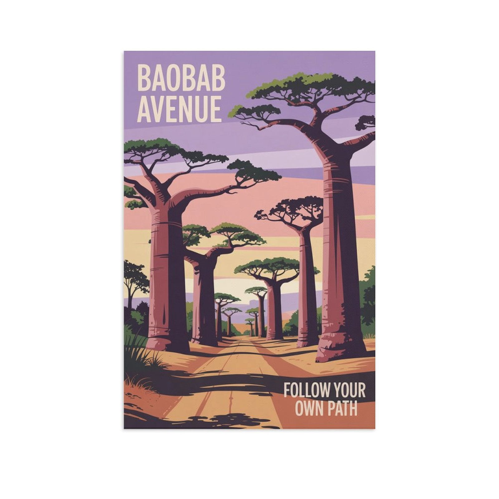 Motivational Poster Baobab Avenue Inspirational Quote Travel Wall Art ...