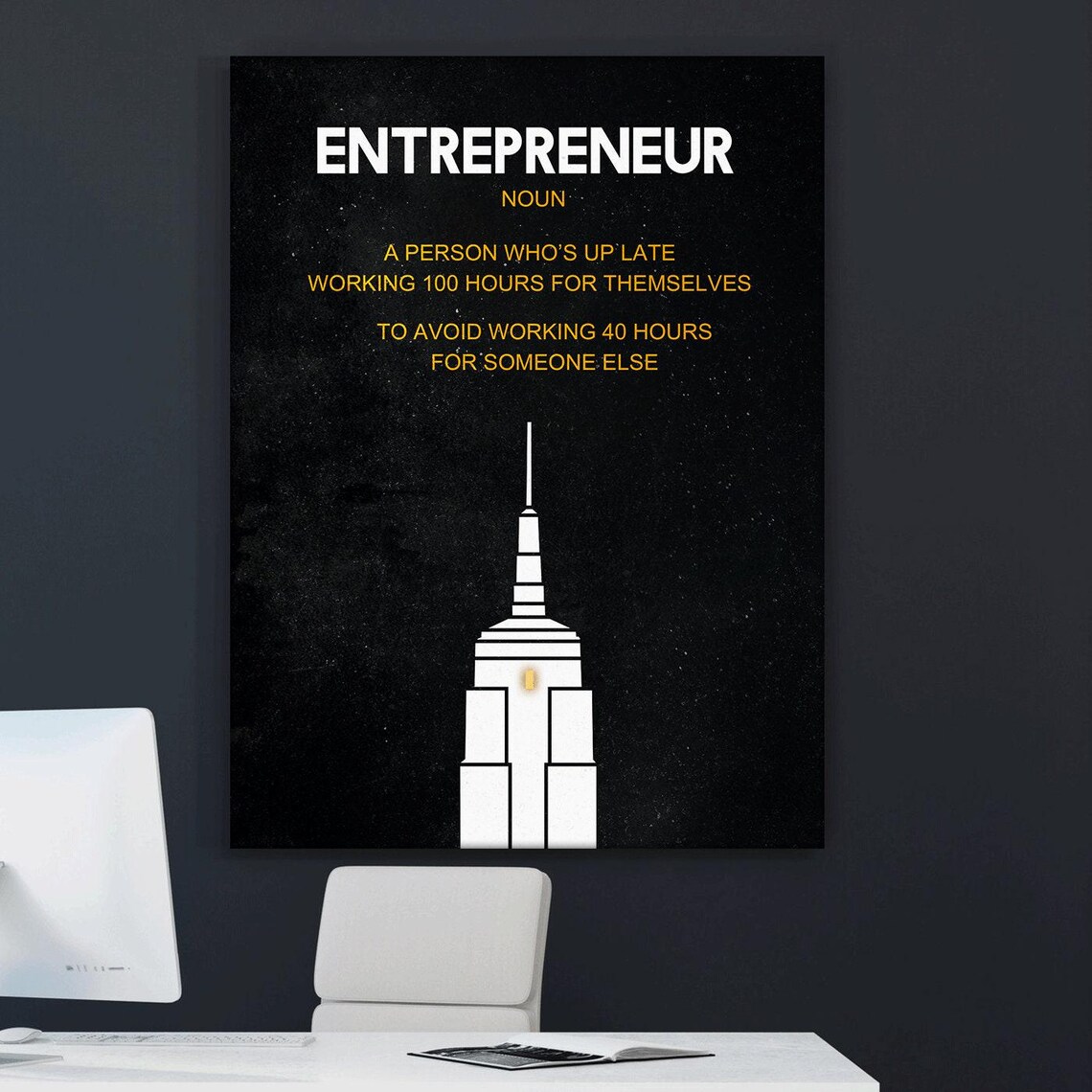 Motivational Poster Entrepreneur Wall Art Modern Office Decor ...