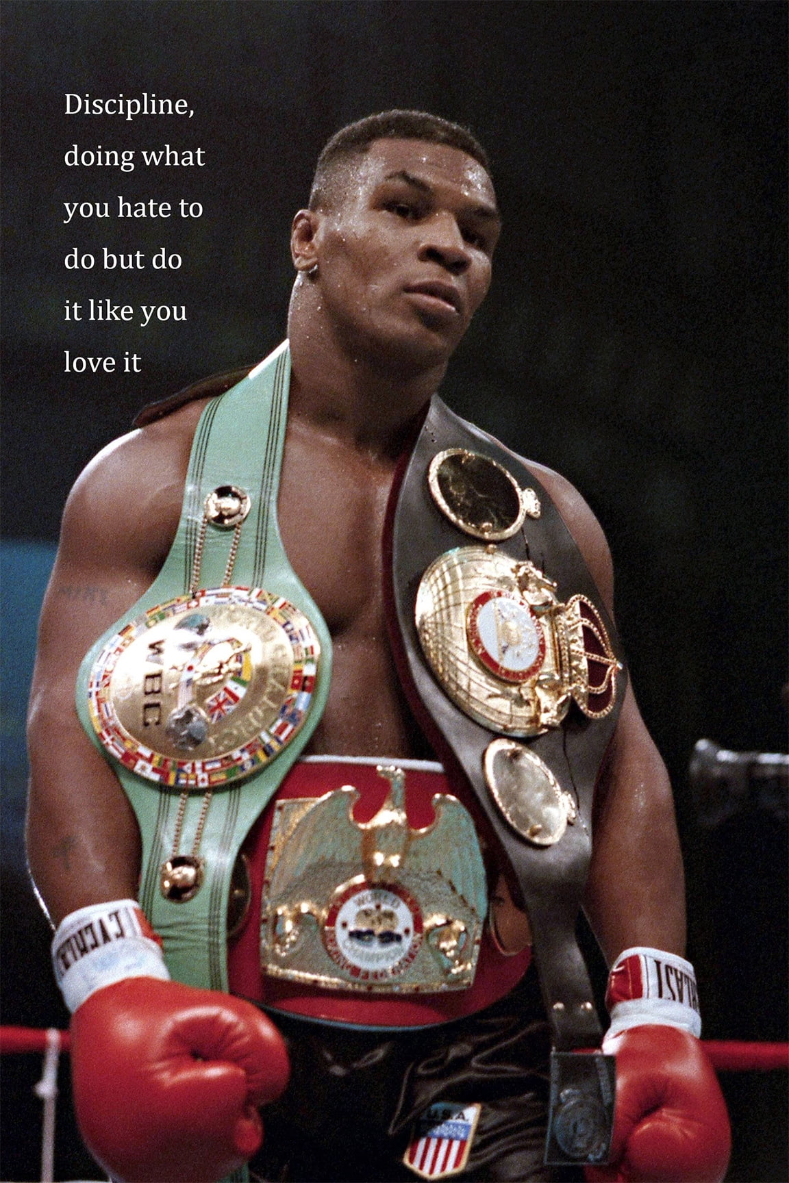 Motivational Poster-Mike Tyson Gold Blet 1987 Canvas Poster Picture ...