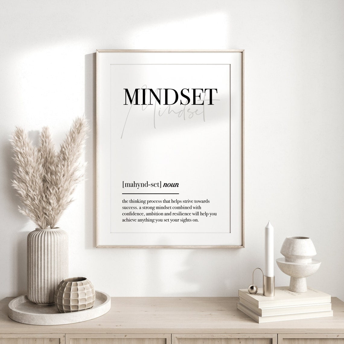 Motivational Poster, Mindset Definition, Inspirational Poster Wall Art ...