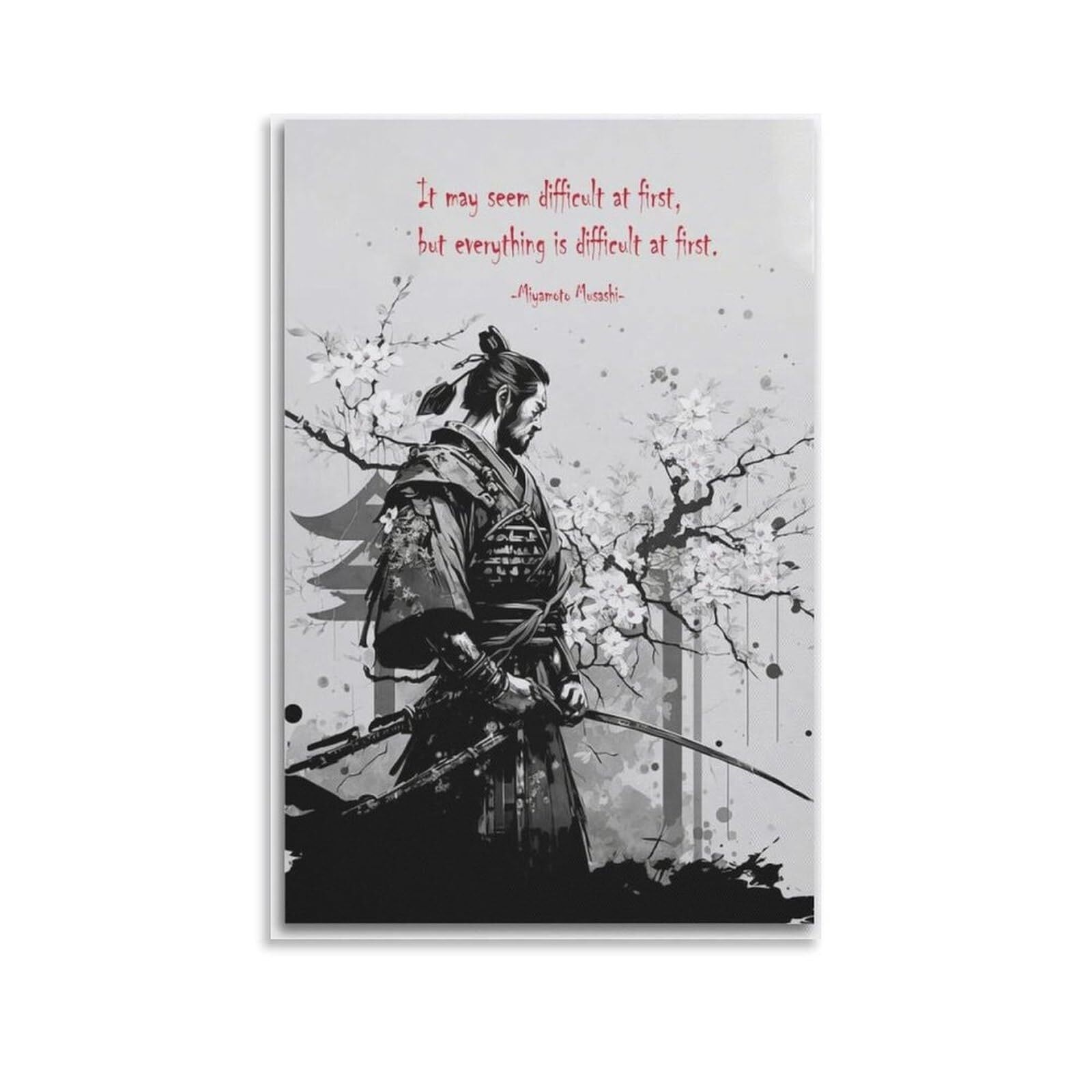 Motivational Poster Miyamoto Musashi Art Print Home Decor Art Mural (6 ...