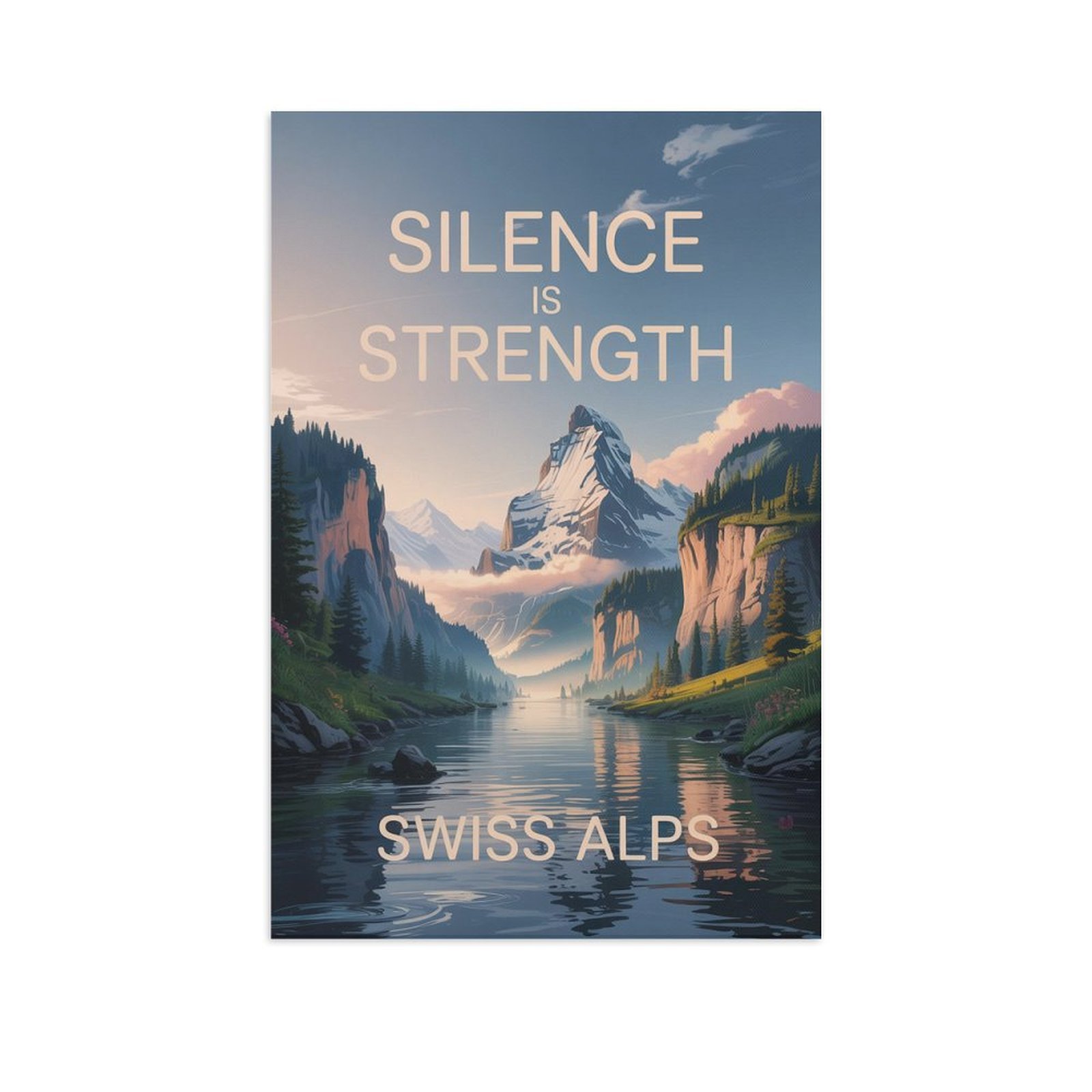 Motivational Poster Swiss Alps Zen Inspirational Quote Silence Is ...