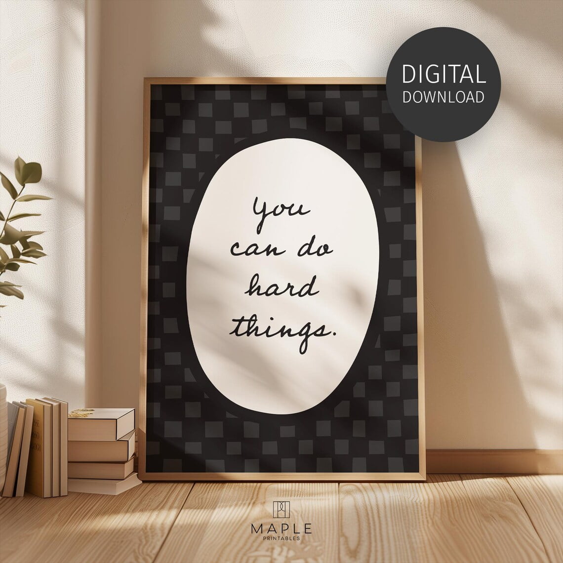 Motivational Poster You Can Do Hard Things Poster, Retro Wall Art For ...