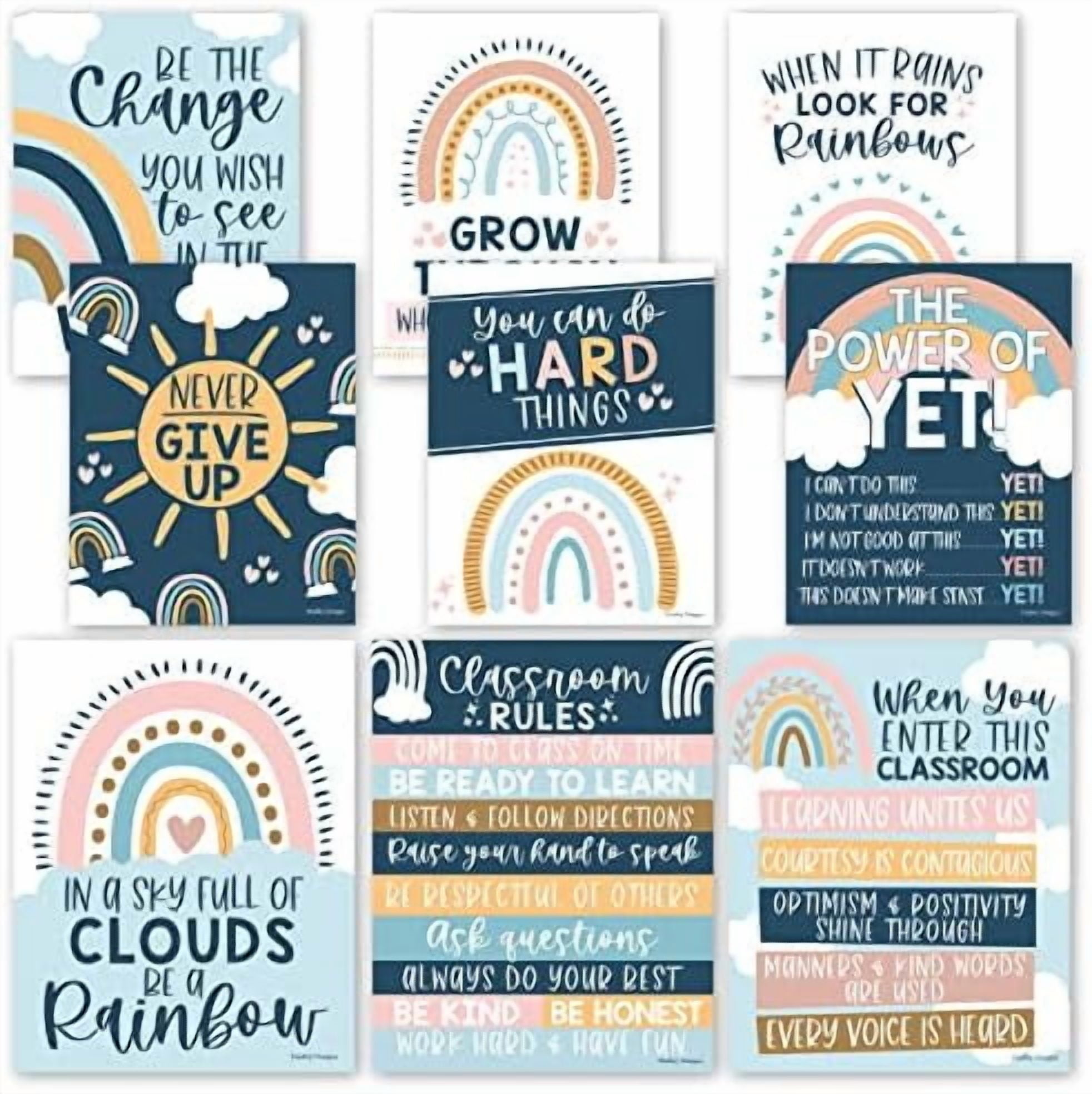 Motivational Posters for Classroom - 9 Growth Mindset Wall Art for ...