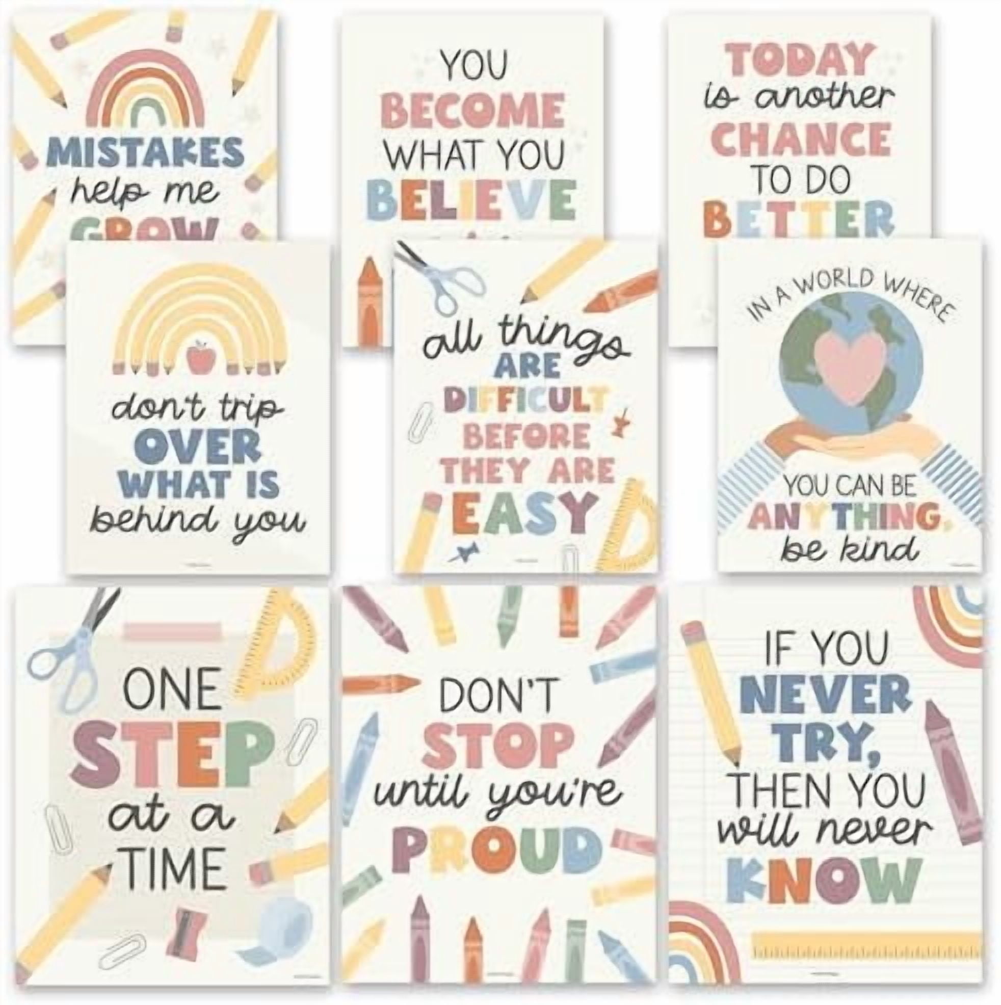Motivational Posters for Classroom - 9 Growth Mindset Wall Art for ...