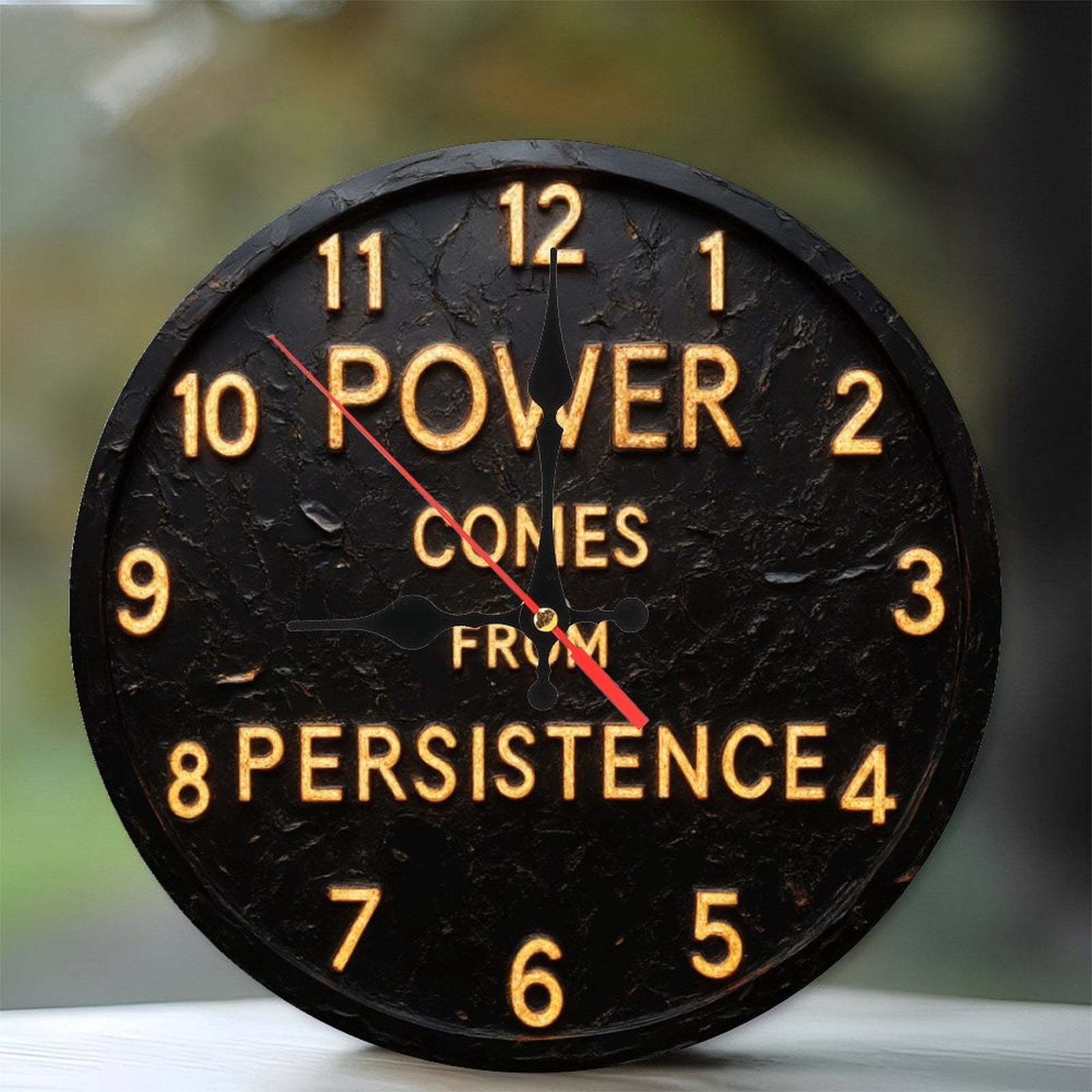 Motivational Power Persistence Wall Clock Home Decor 10-Inch Silent ...