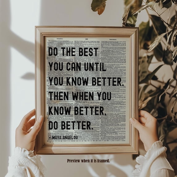 Motivational Print Do The Best You Can Affirmations Quote Inspirational ...