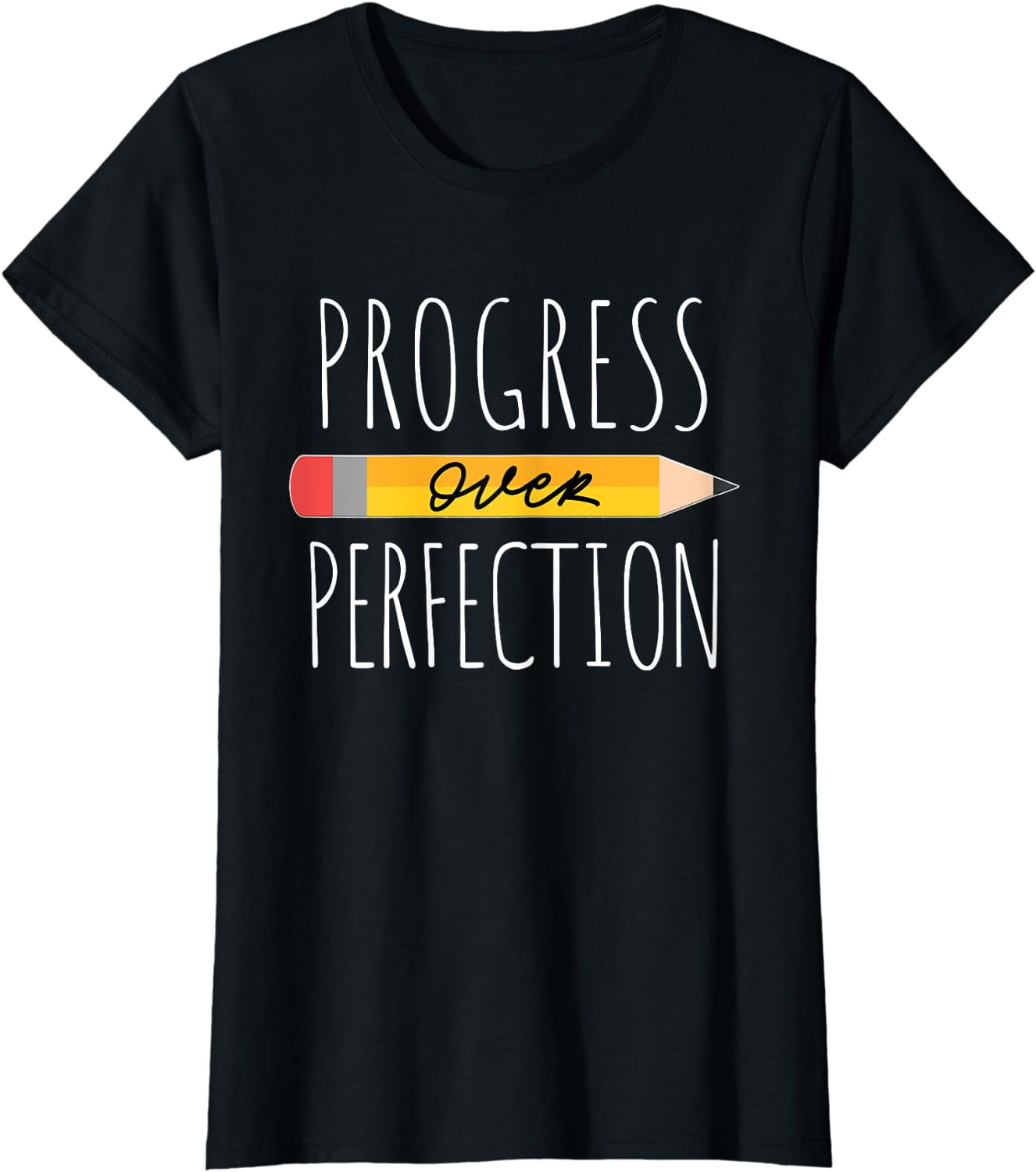Motivational Progress Over Perfection back to School Teacher T-Shirt ...