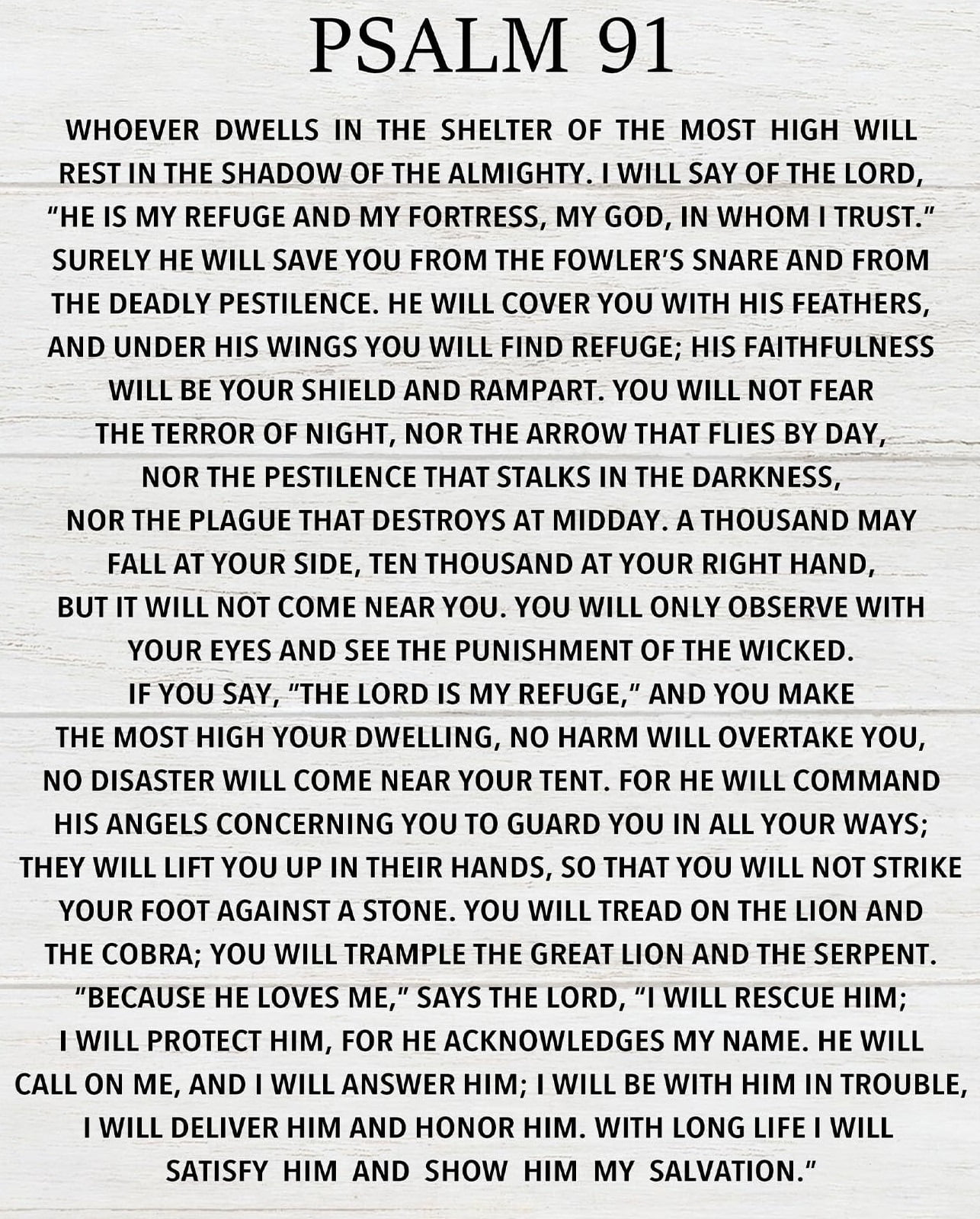 Motivational Psalm 91 Wall Art Decor, Christian Bible Verse Wall Art ...