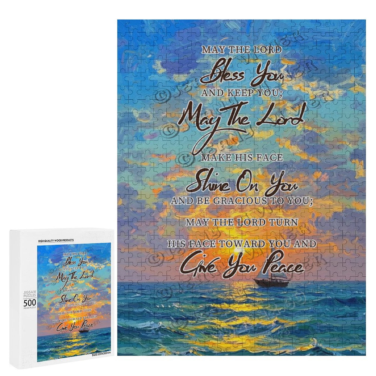 Motivational Puzzle for Adults – Sunset Over Water with Sailboat – 500 ...