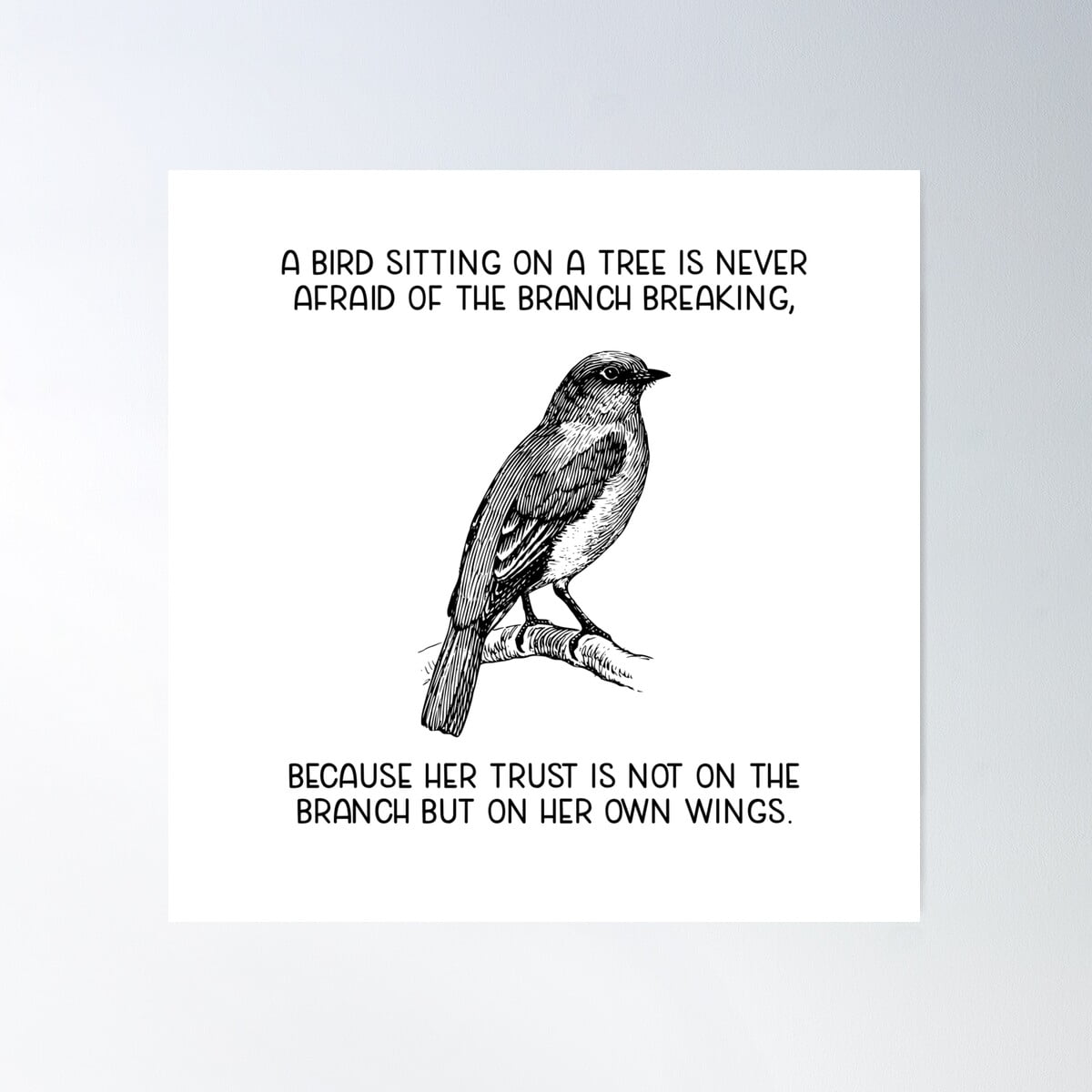 Motivational Quote About Birds Trusting Their Wings Rather Than The ...
