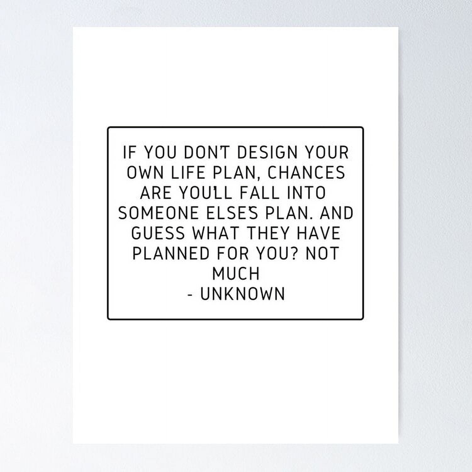 Motivational Quote About Planning And Achieving Goals Poster- Unframed ...