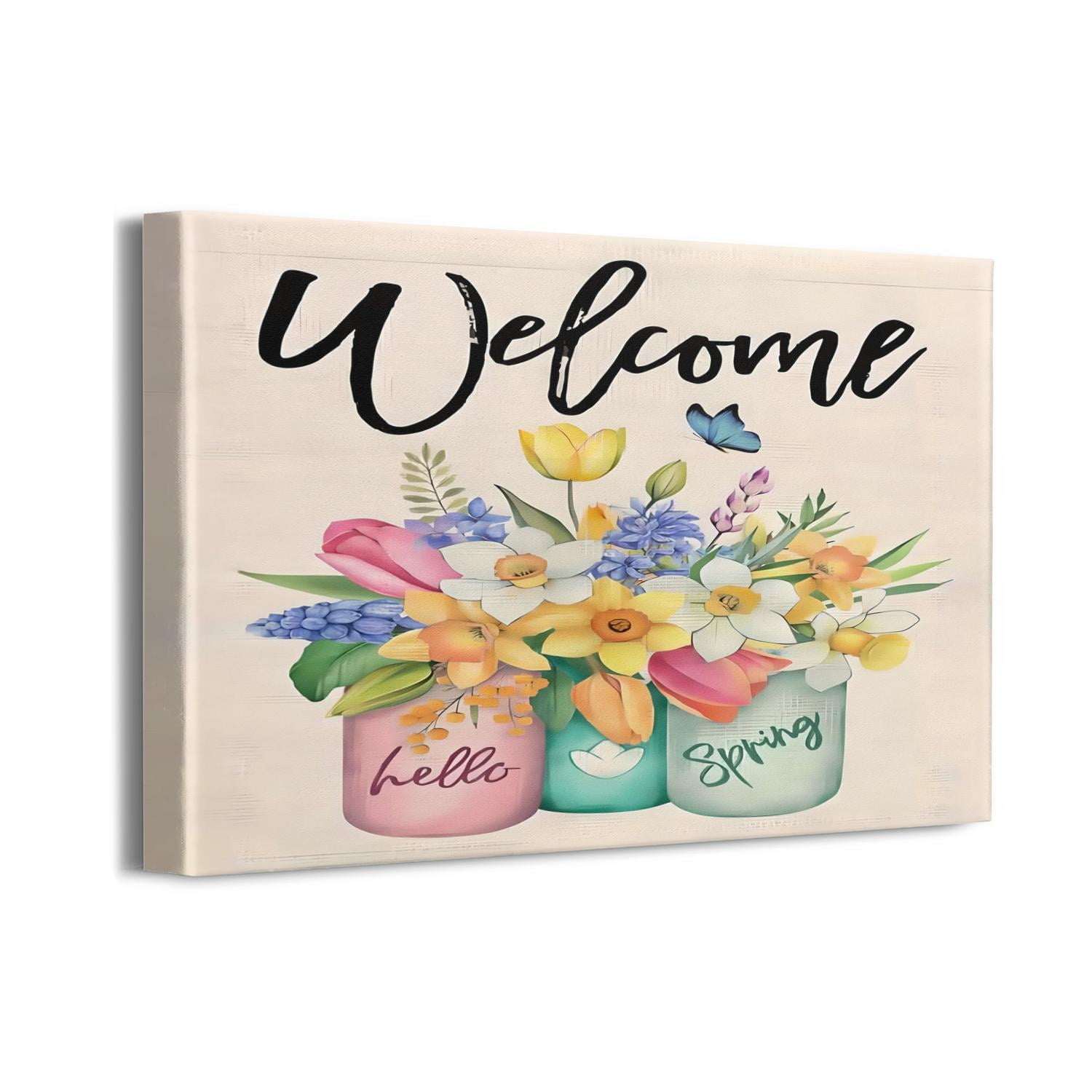 Motivational Quote Farmhouse Daisy Colorful (2) Wall Art for Bedroom ...