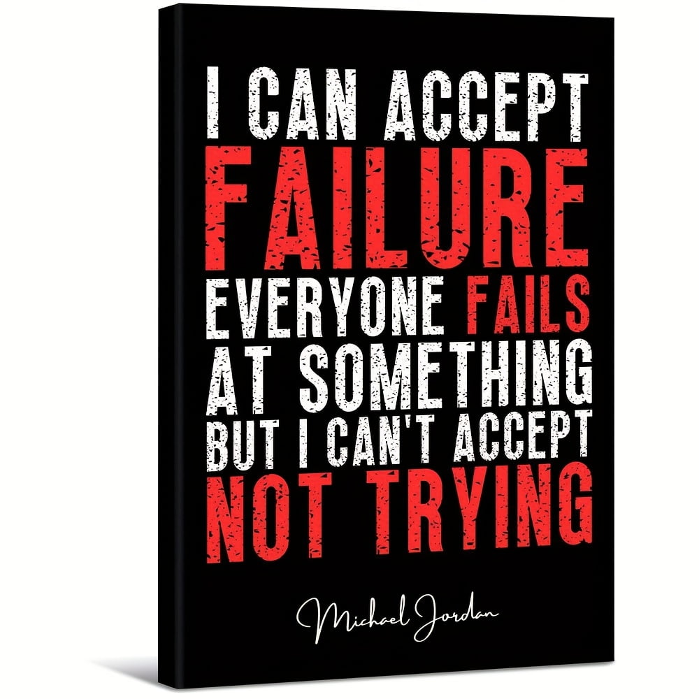 Motivational Quote From Michael Jordan On Failure. Large Wooden Framed ...