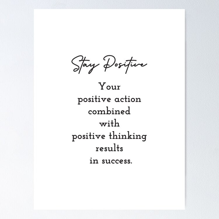Motivational Quote-Positive Saying-Positive Message Poster- Unframed ...