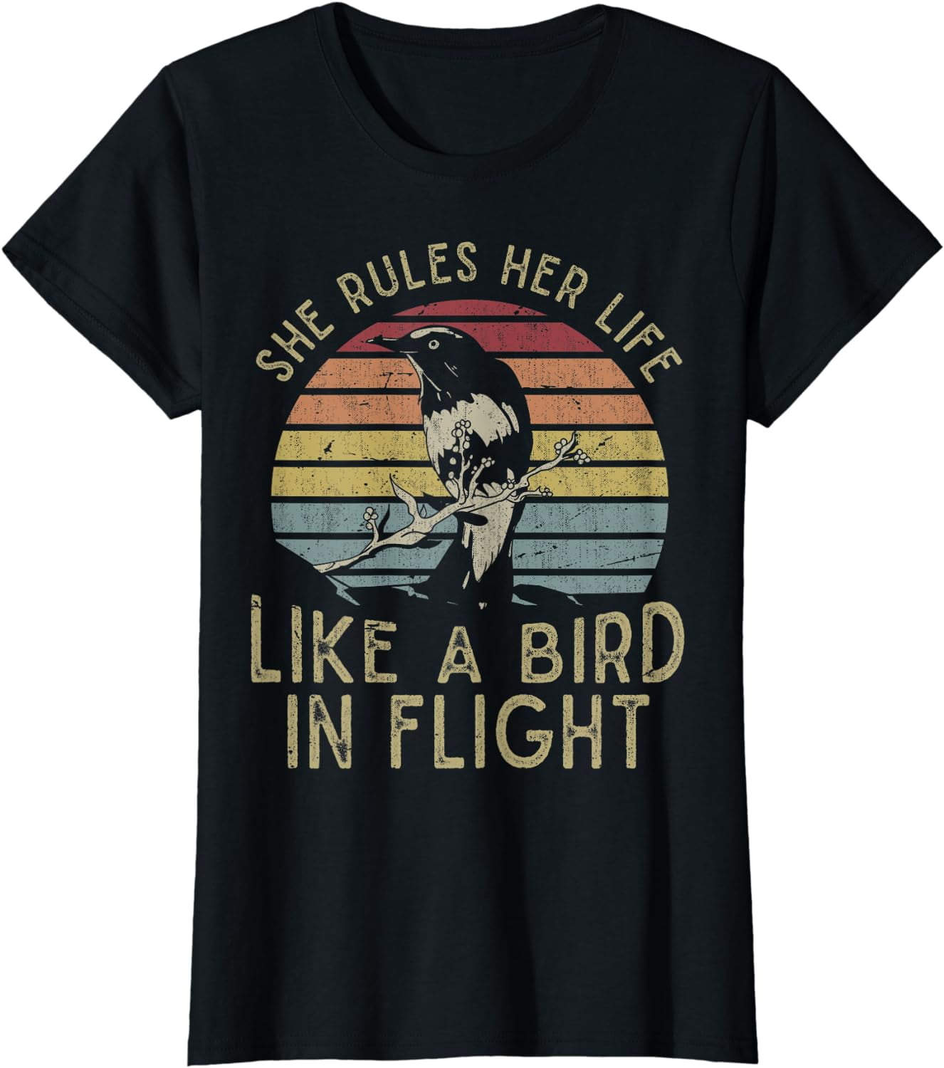 Motivational Quote She Rules Her Life Like A Bird In Flight T-Shirt ...