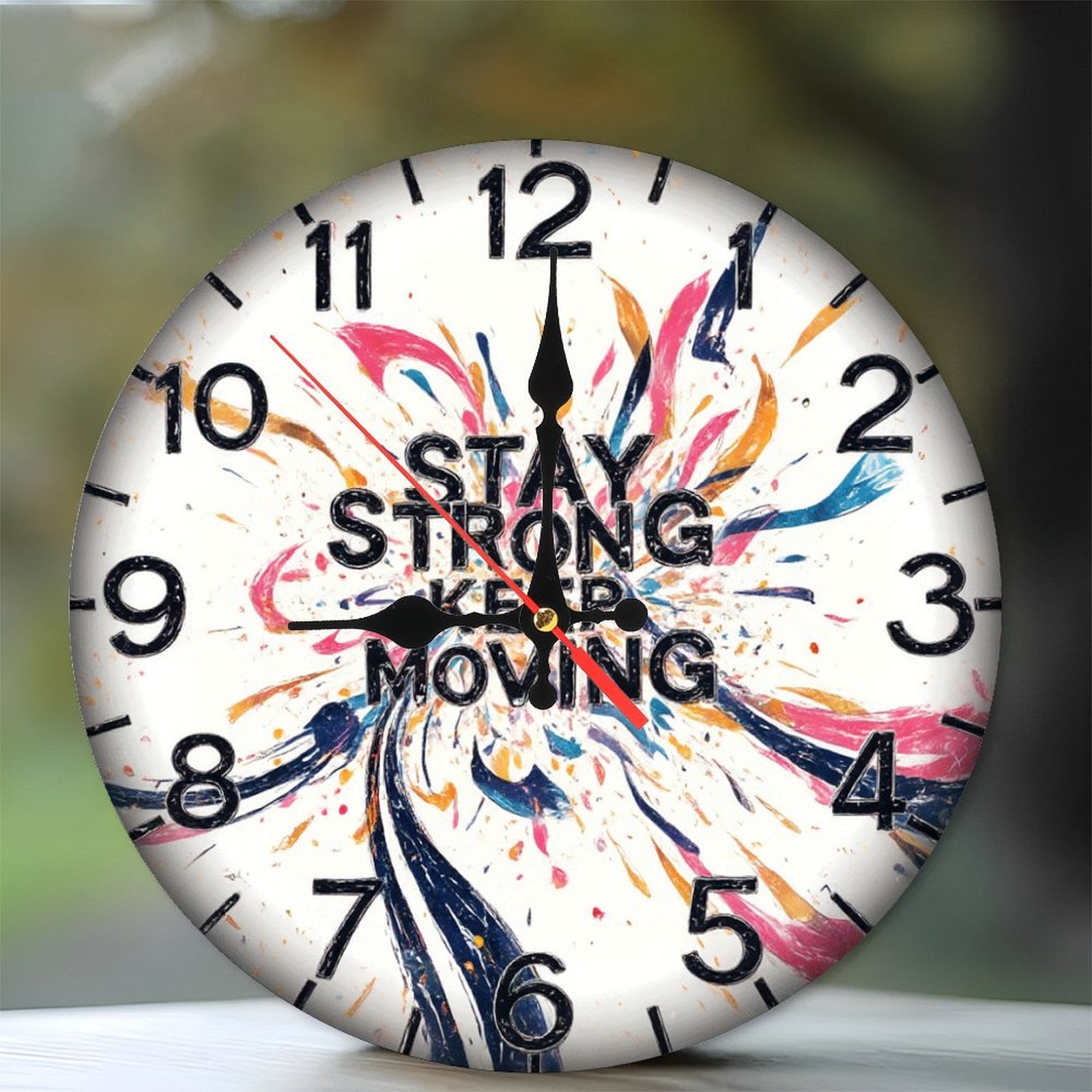 Motivational Quote Wall Clock Stay Strong Keep Moving Inspirational ...