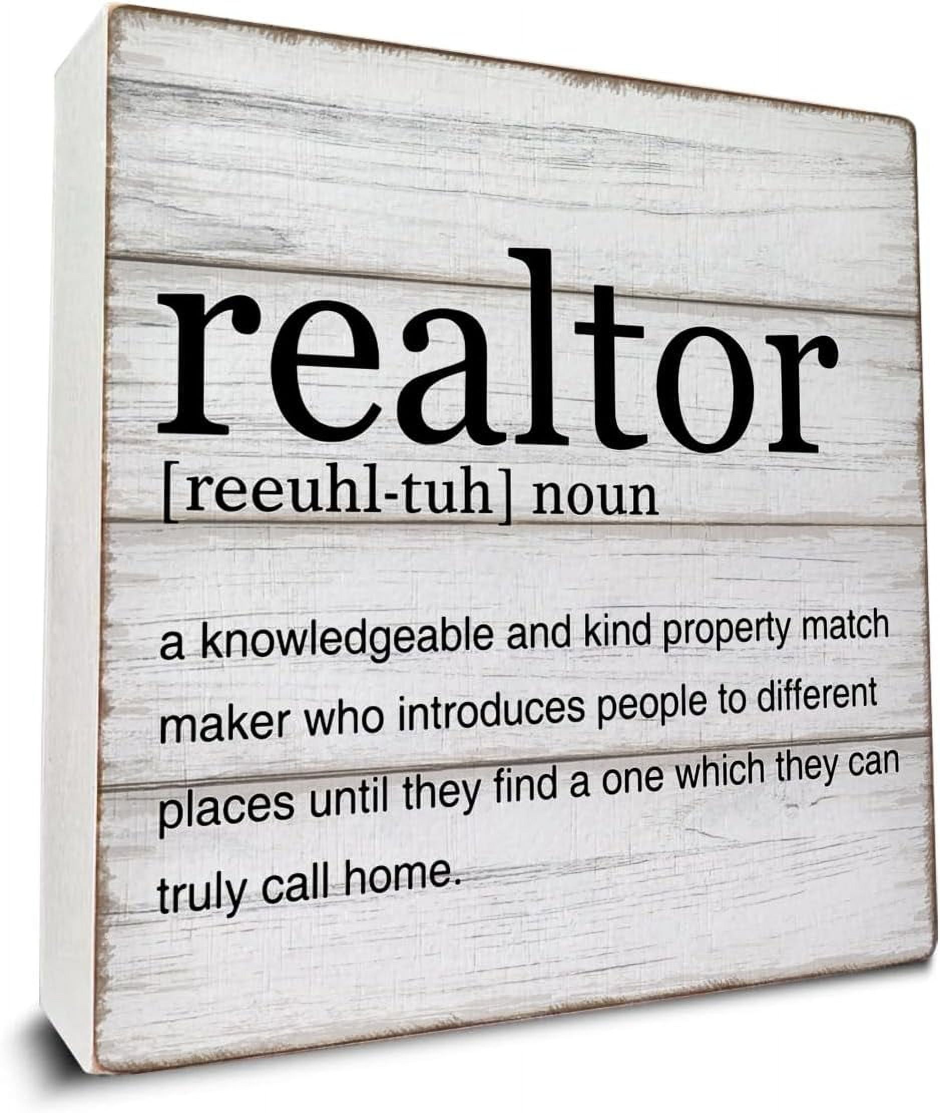 Realtor Gift Realtor Definition Wooden Box Sign Realtor Quotes Desk ...