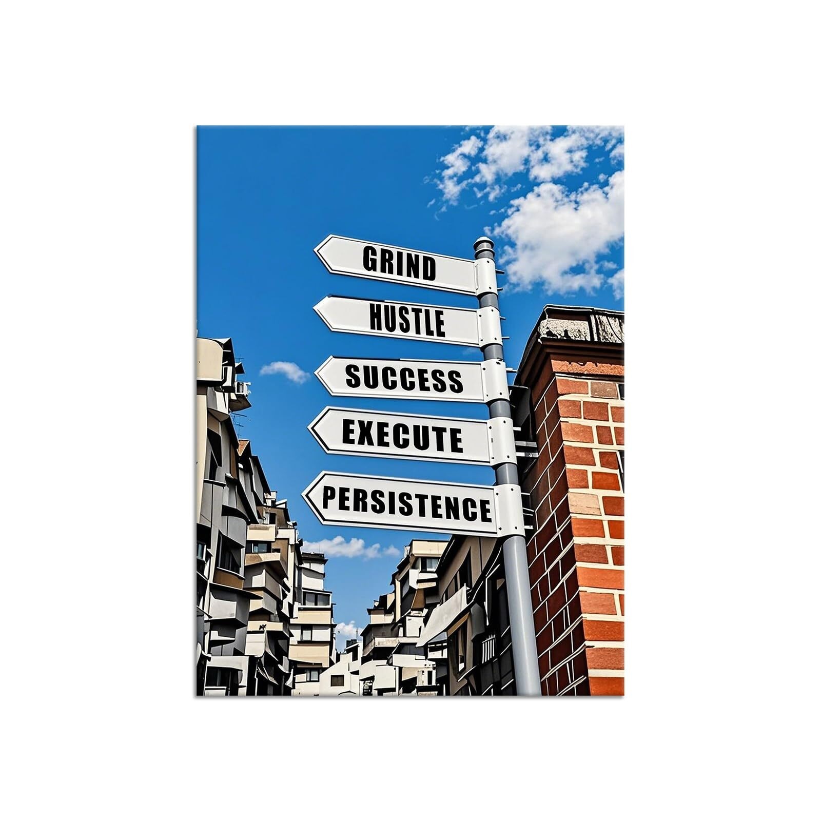Motivational Quotes Canvas Wall Art Inspirational Street Sign Quotes ...