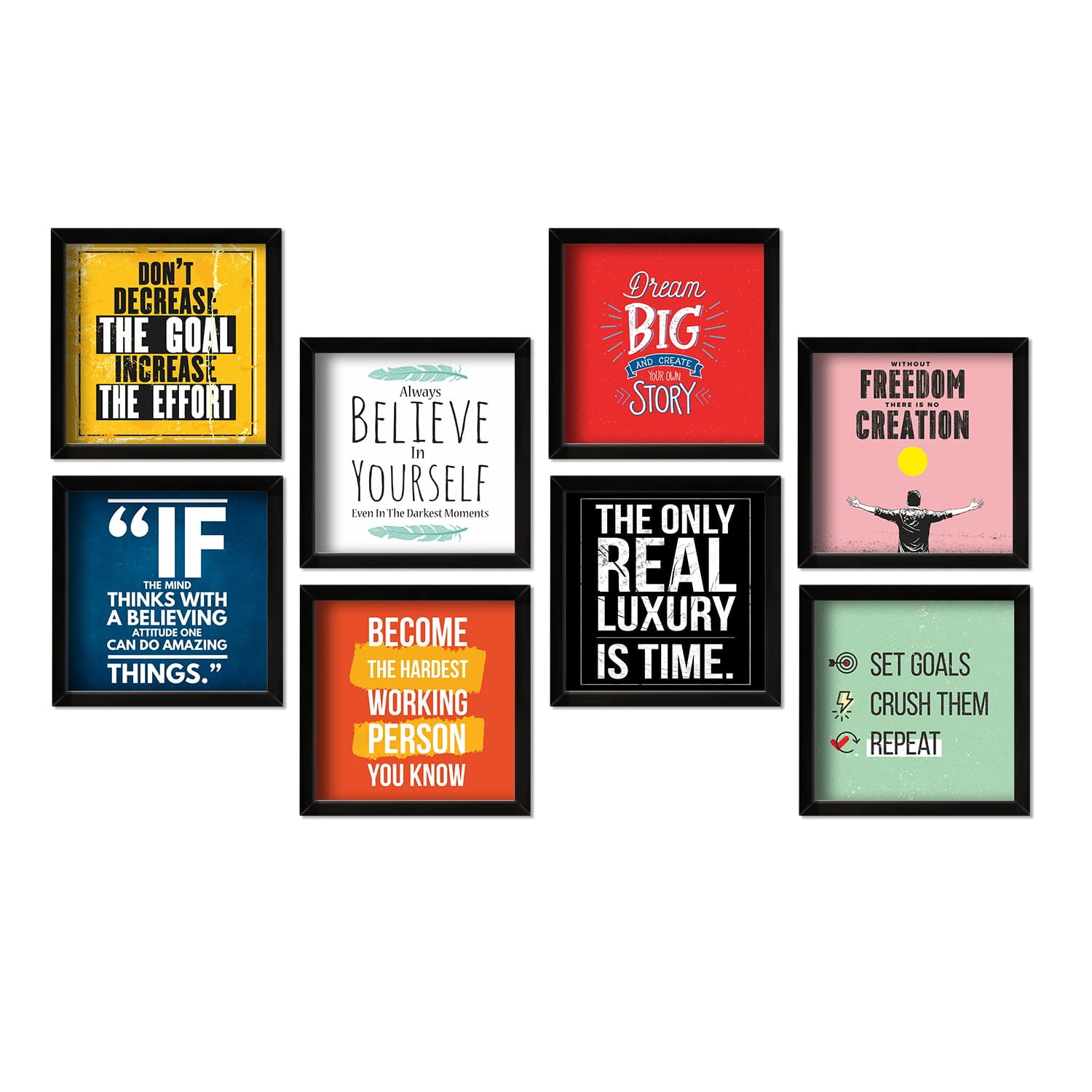 Motivational Quotes Canvas Wall Art Unframed Posters, Office Wall Decor ...