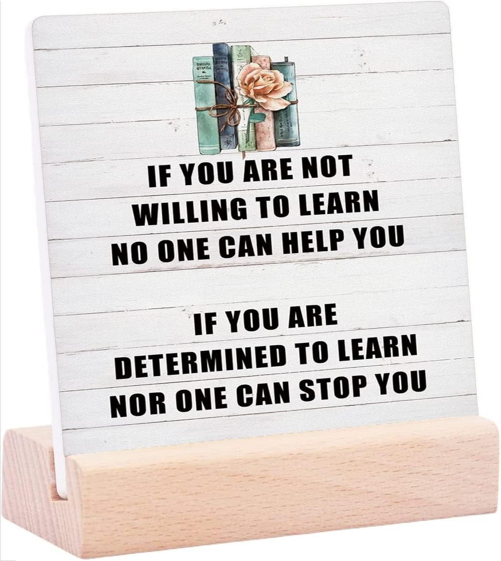Motivational Quotes Mottos Ceramic Tabletop Sign Desk Decorations for ...