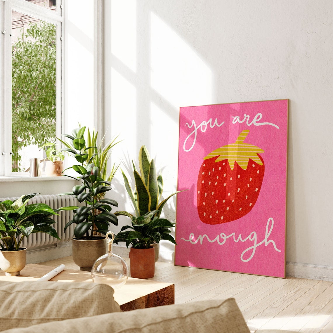 Motivational Quotes Poster, Colorful Wall Art, Pink Self Love Print ...