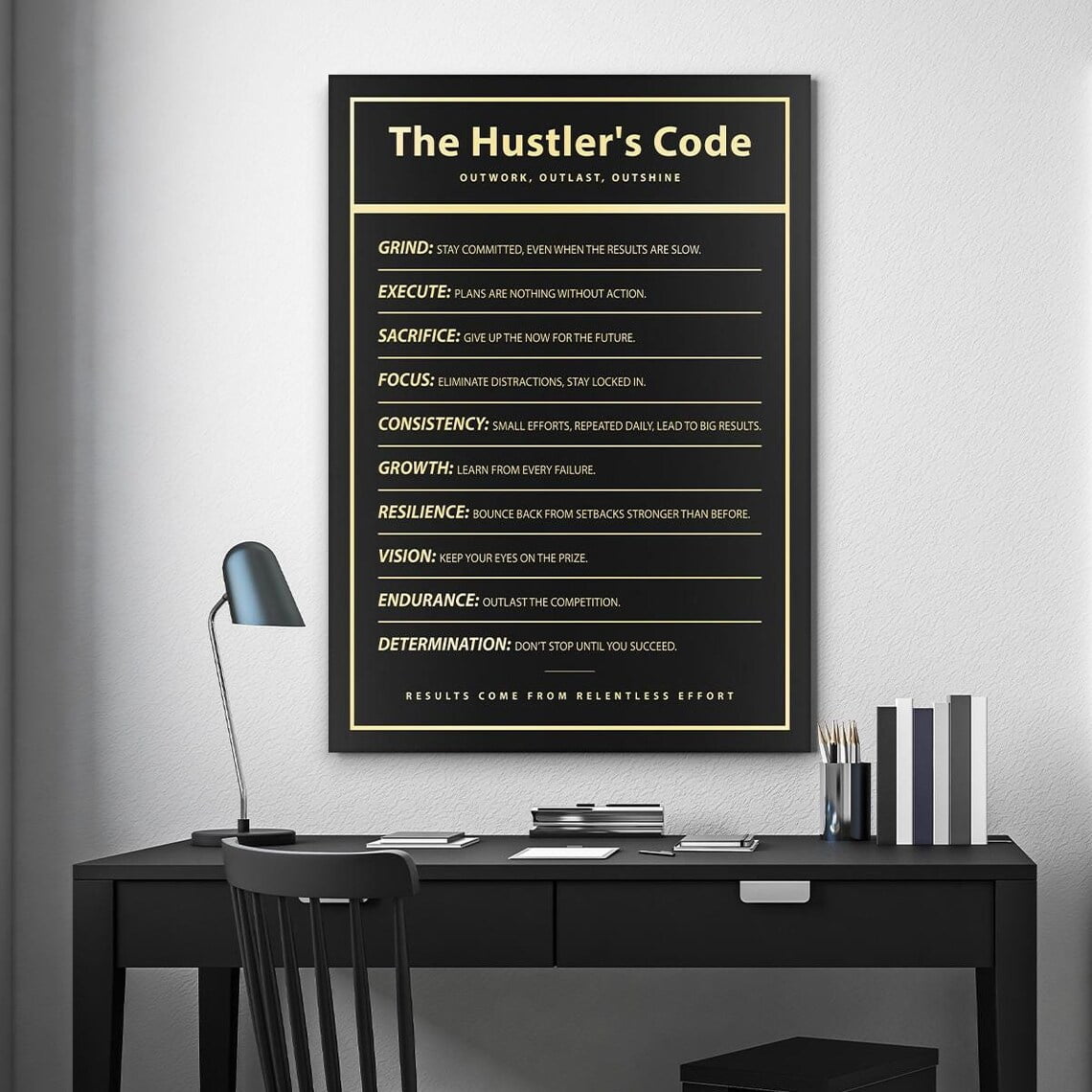 Motivational Quotes Poster Wall Art - The Hustler'S Code Inspirational ...
