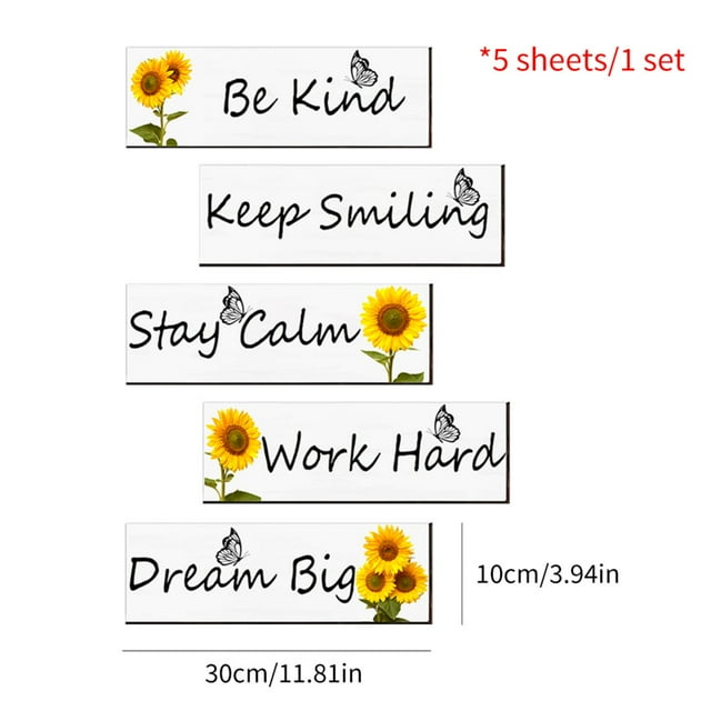 Motivational Quotes Wall Stickers Inspirational Wall Decals Sunflower ...