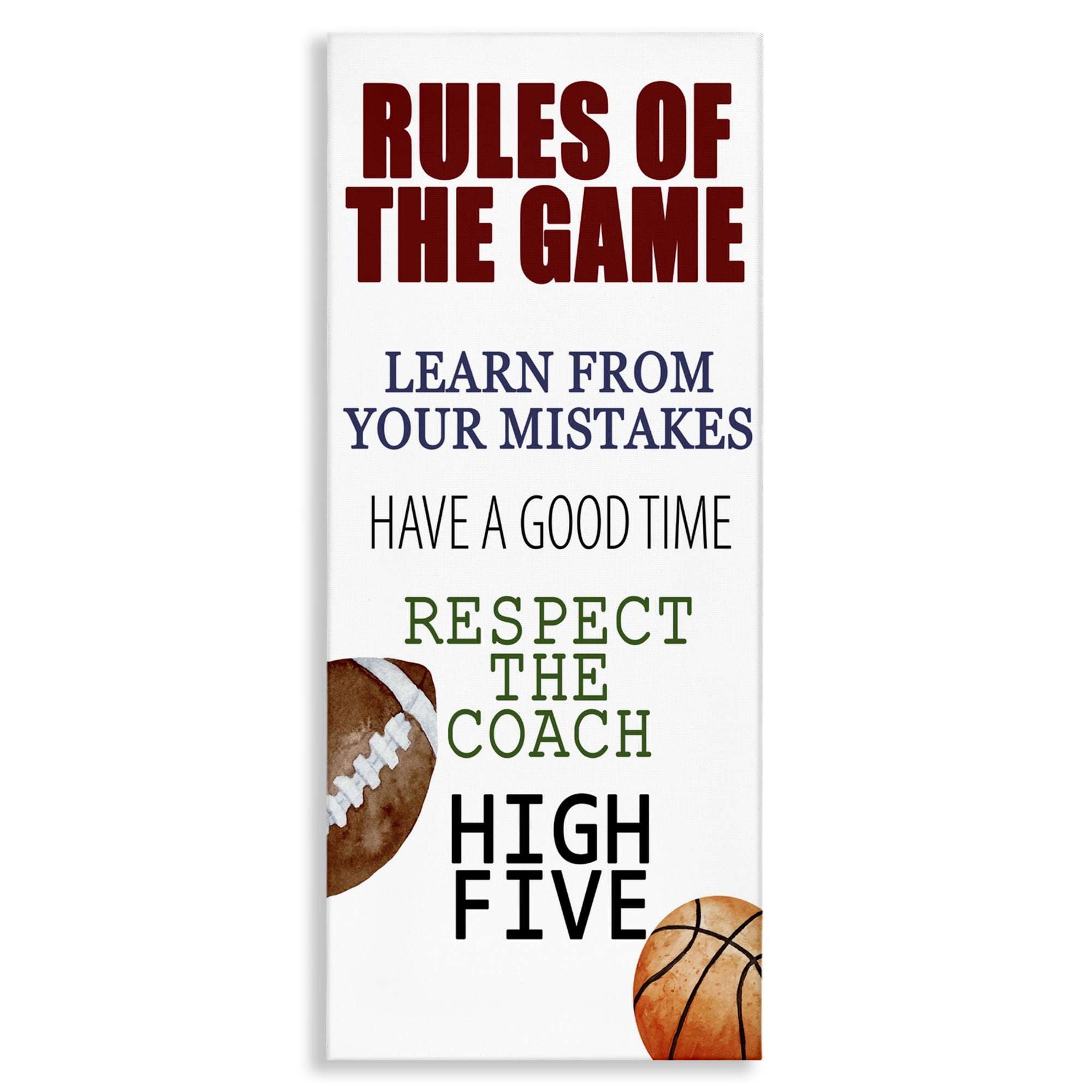 Motivational Rules Of The Game Canvas Wall Art, design by Kim Allen ...