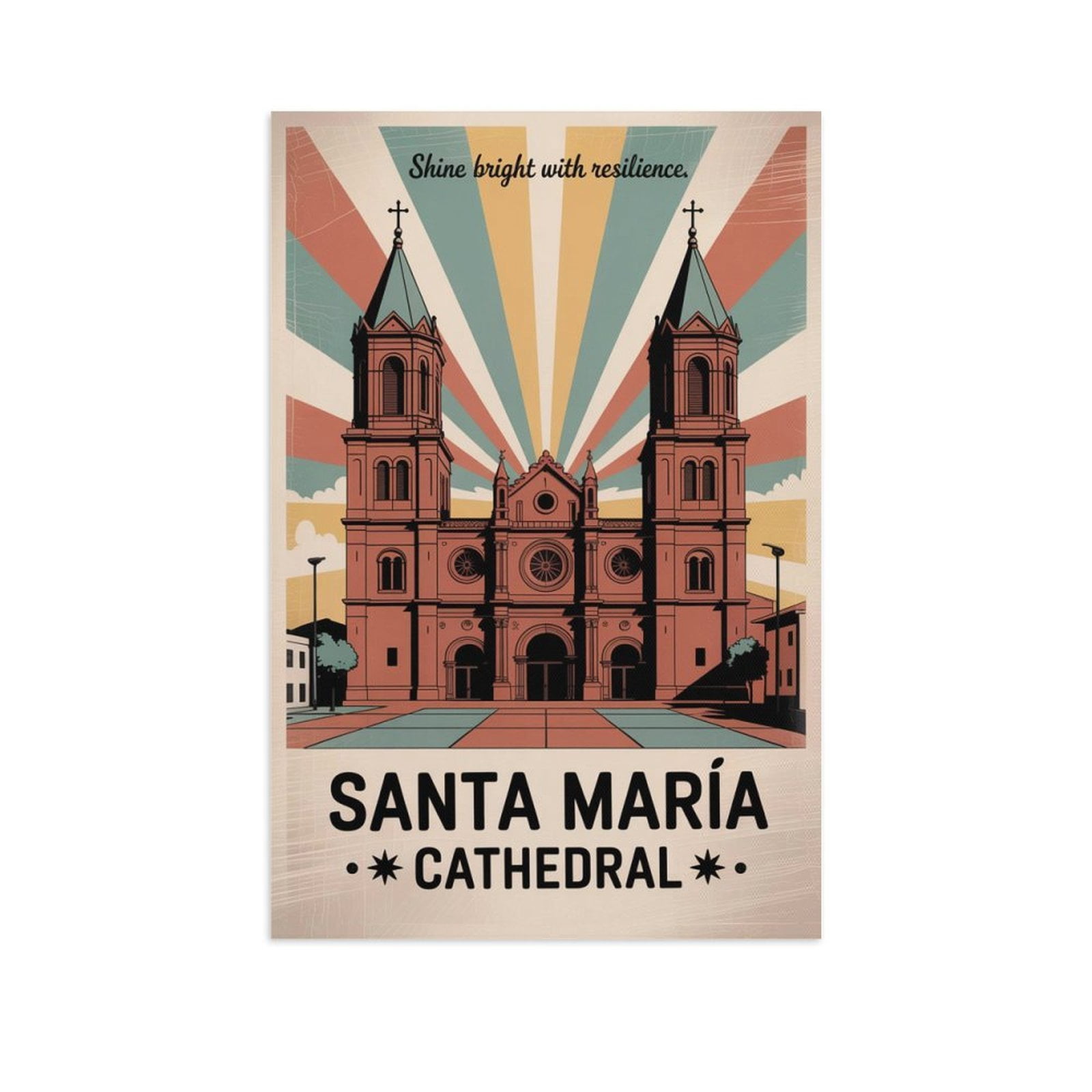 Motivational Santa María Cathedral Poster Inspirational Retro Vintage ...