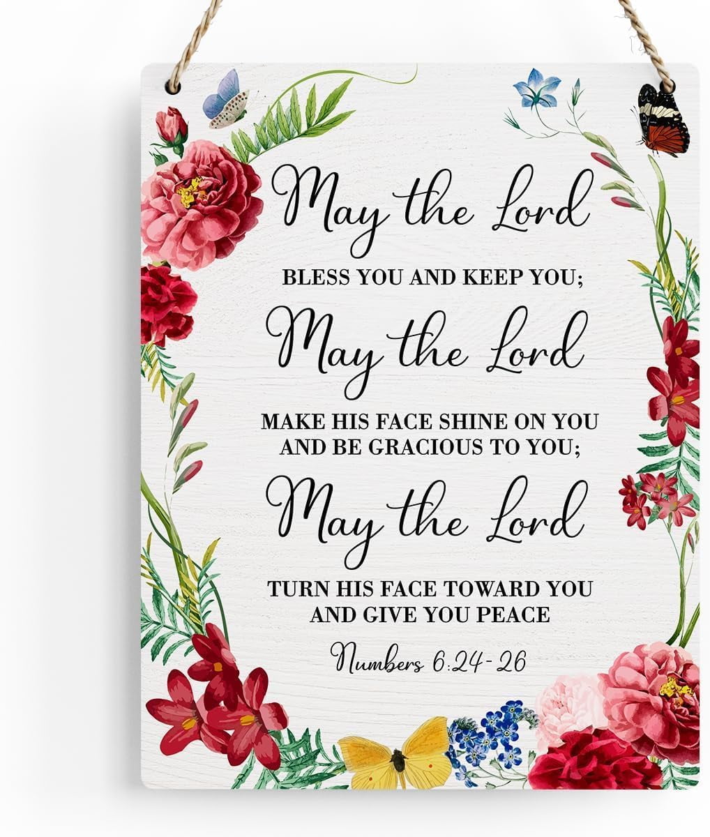 Motivational Scripture Wall Art Bible Verses Numbers 6:24-26 Wooden ...