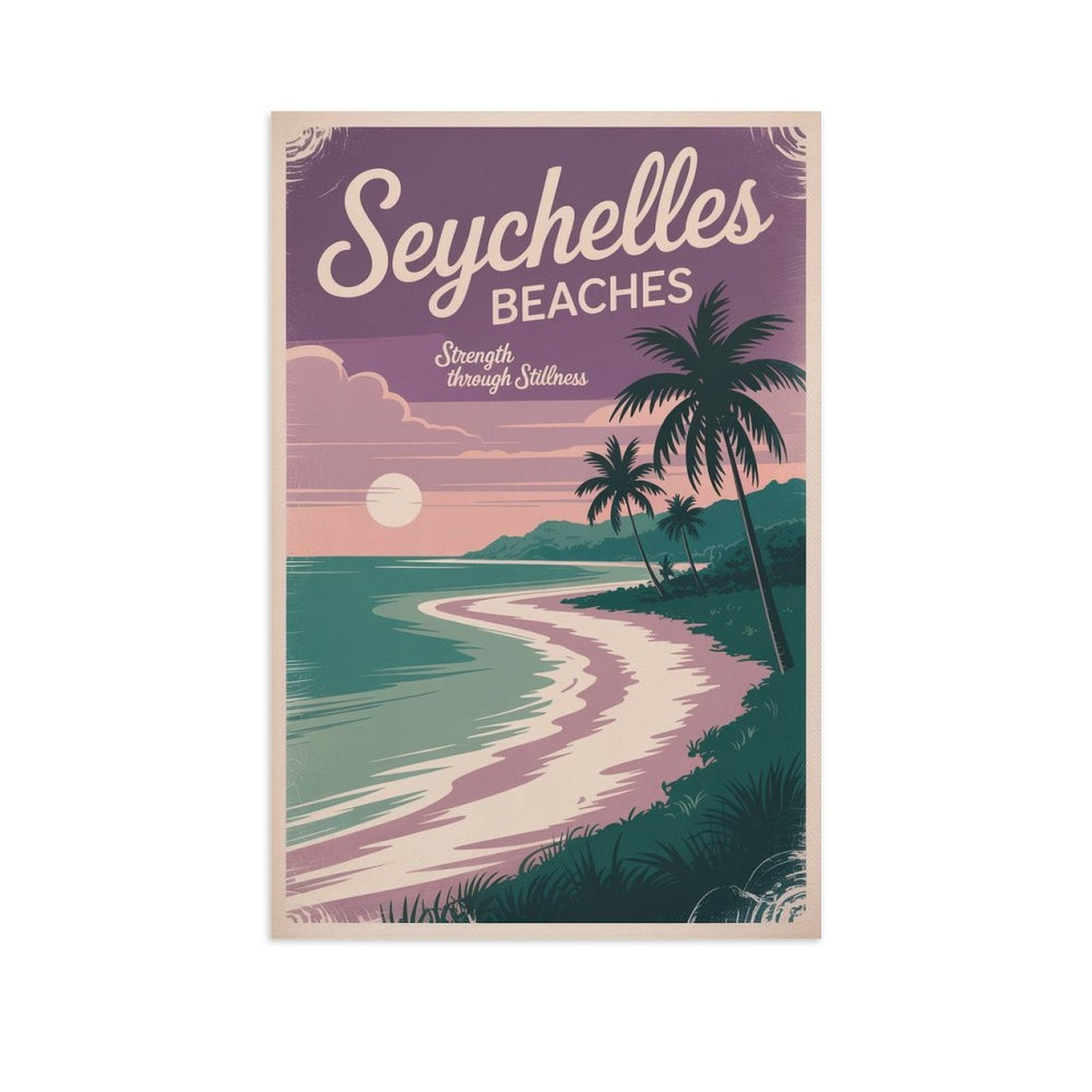 Motivational Seychelles Beaches Poster Retro Inspirational Vintage ...