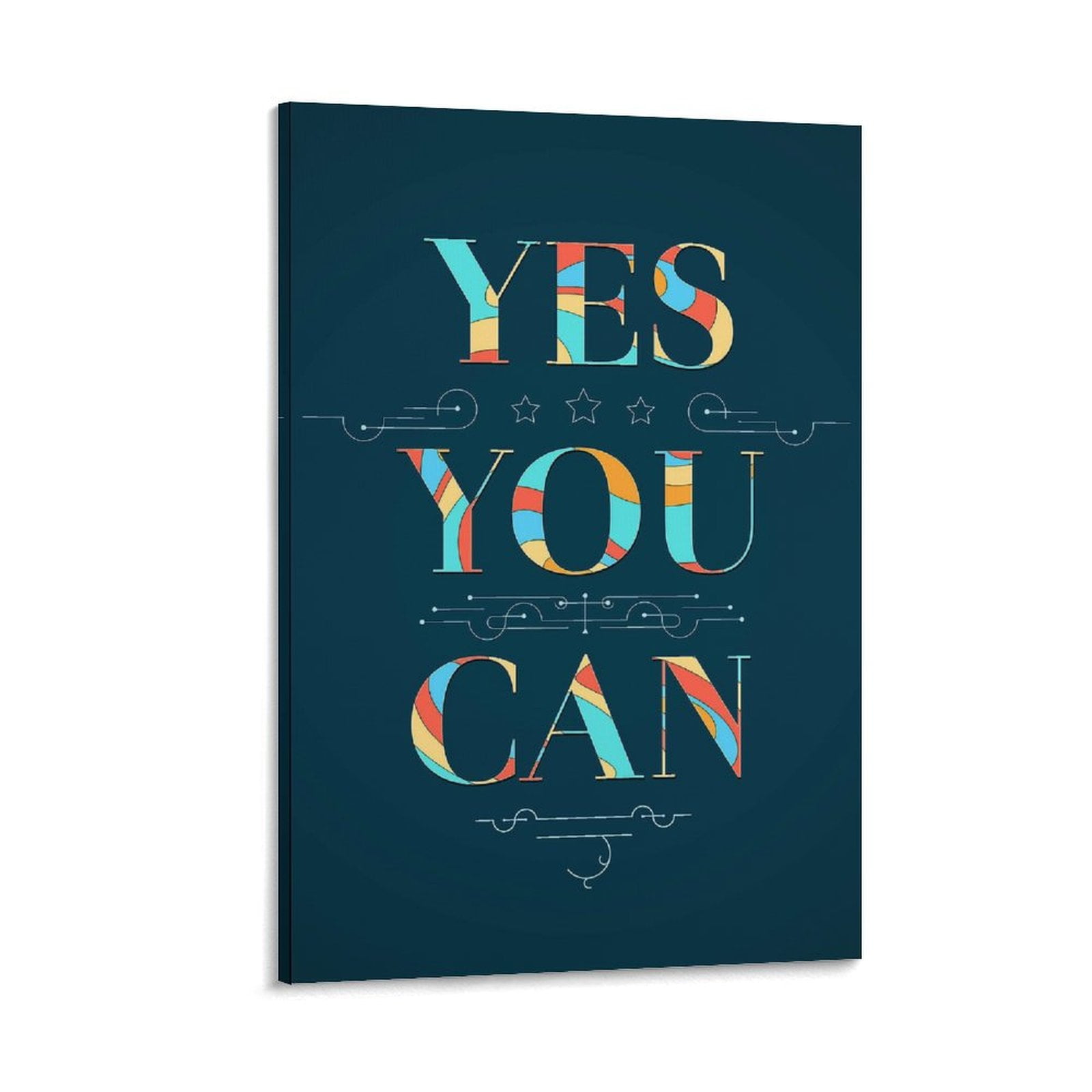 Motivational Slogans Funny Quotes Posters Yes You Can Art Poster Canvas ...