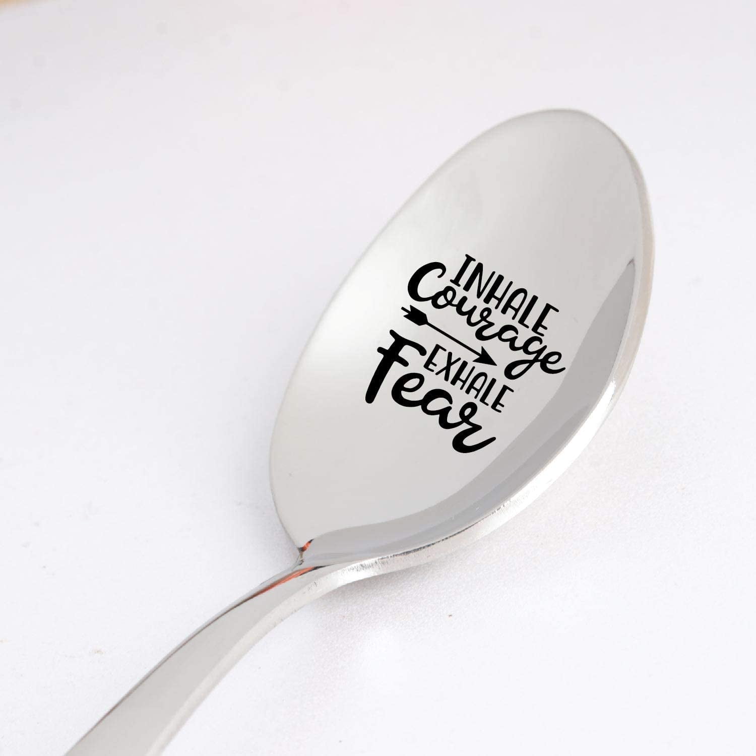 Motivational Spoon Gift for Men Women - Inhale Courage Exhale Fear ...